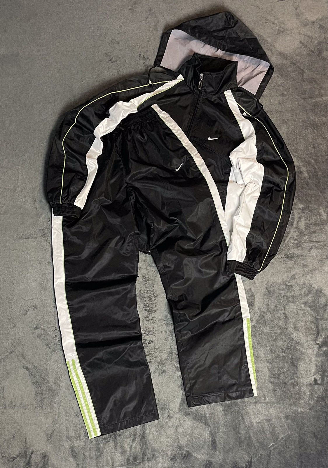 Nike × Streetwear × Vintage 90s Nike Vintage Nylon Track Suit Bootleg ...