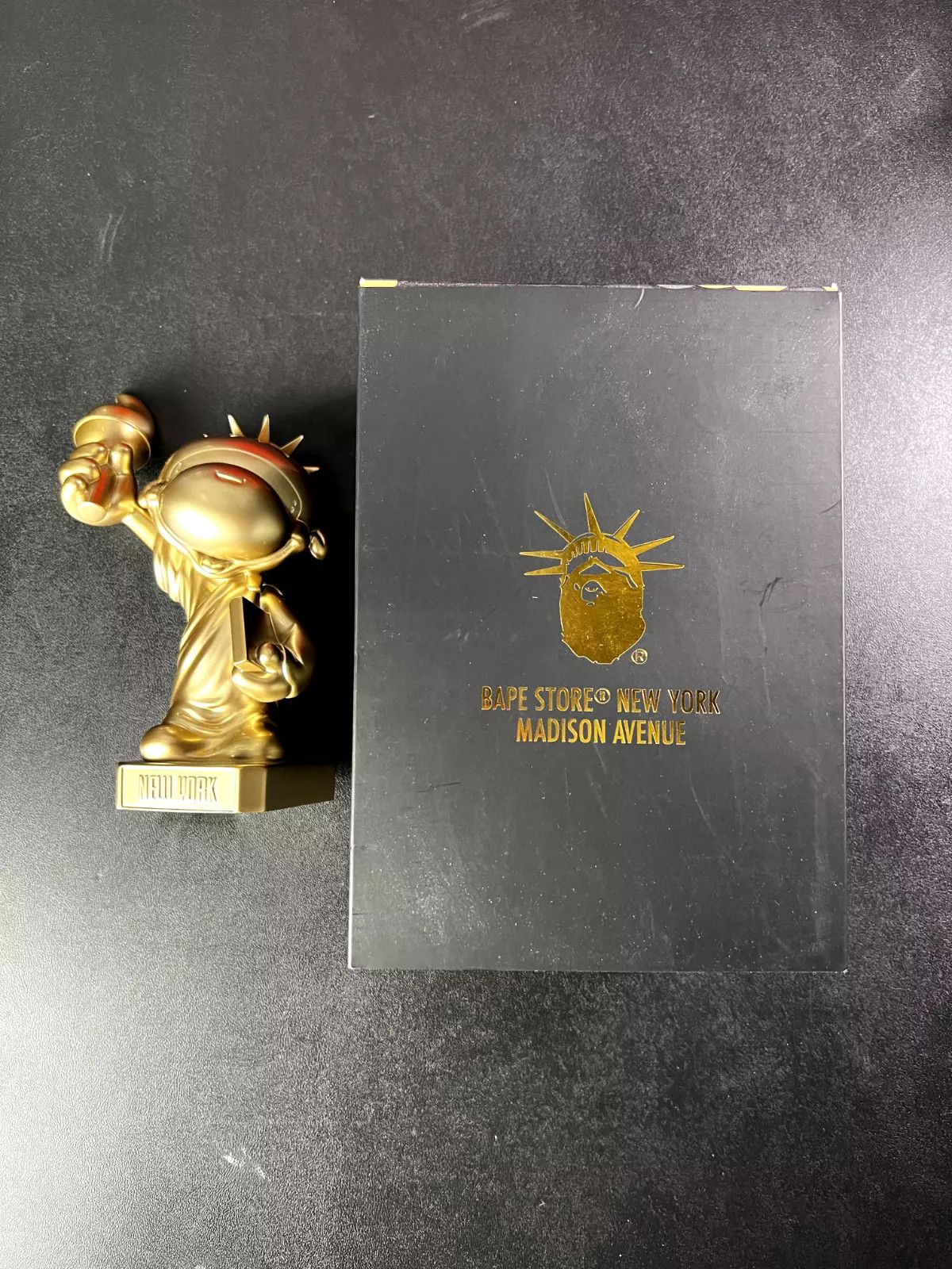 Bape A Bathing Ape BAPE NYC Statue Of Liberty Gold Figure Toy | Grailed