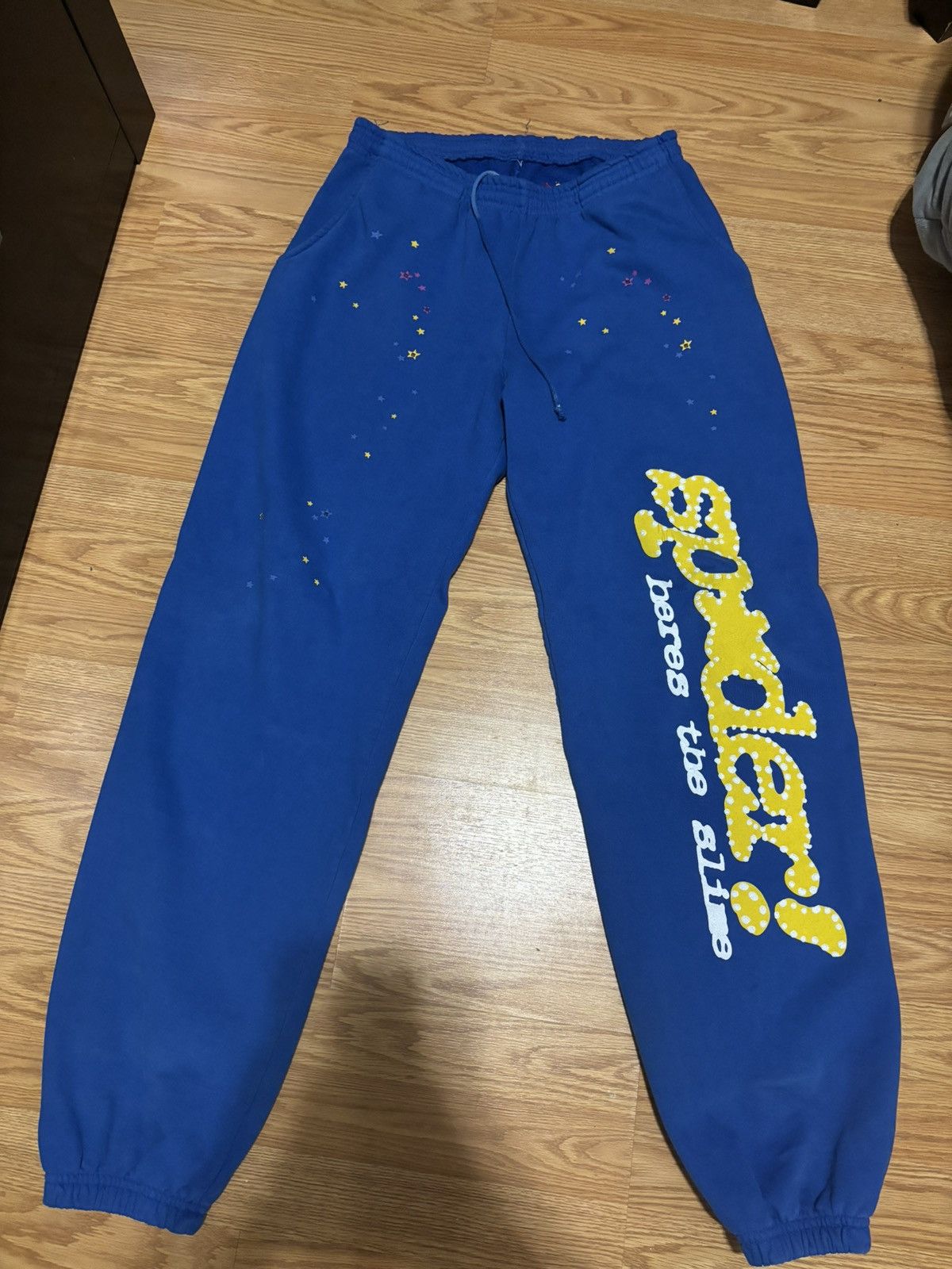 Spider Worldwide Sp5der TC Blue Sweats | Grailed