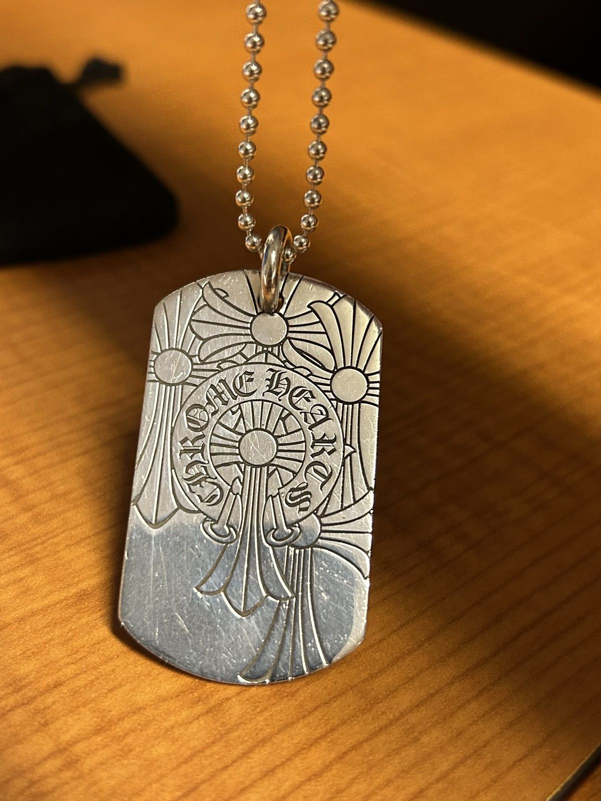Chrome Hearts Chrome Hearts Cemetery God Bless The World Tag Pendant ...