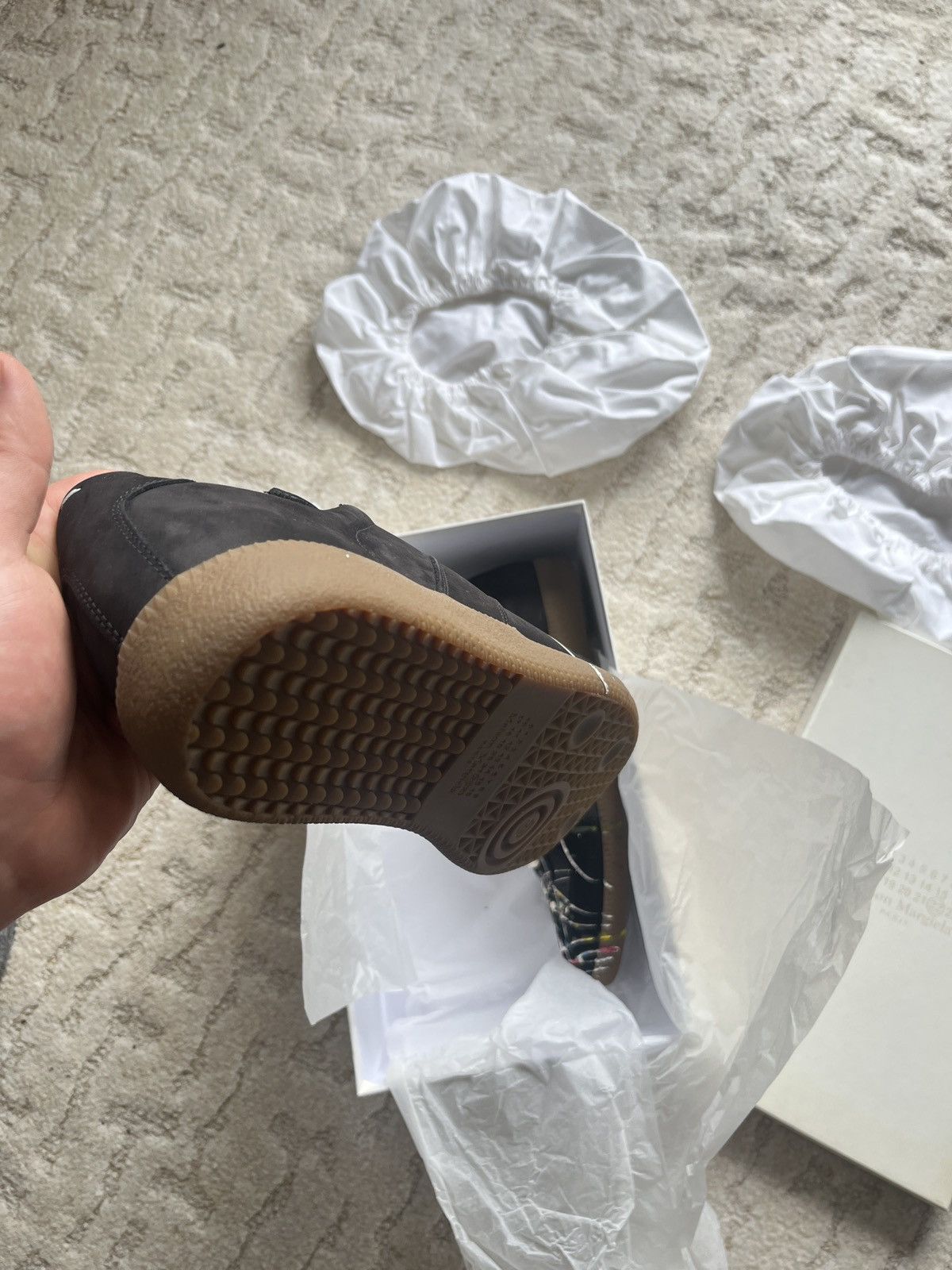 Maison Margiela Replica Paint Splatter Leather Sneakers | Grailed