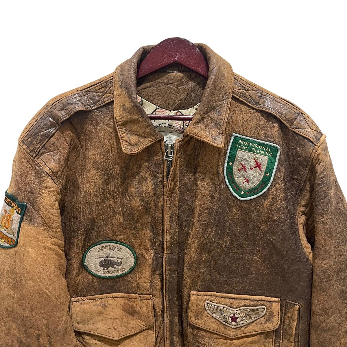 Vintage Vtg 80s Type G-1 US Air Force Patches Leather Flight Jacket ...