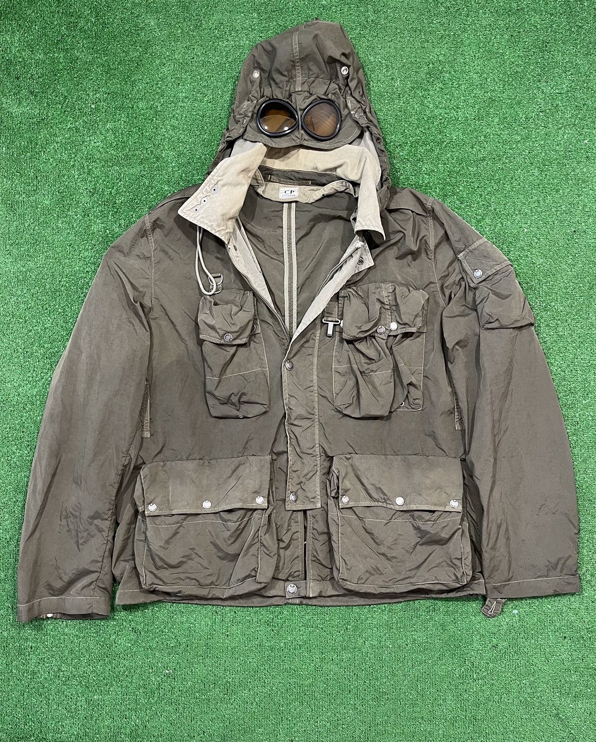 Vintage CP Company Google Jacket Multipocket Khaki Vintage | Grailed
