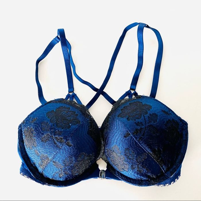Victoria's Secret NEW VICTORIAS SECRET Black Navy Blue Lace Front Clasp ...
