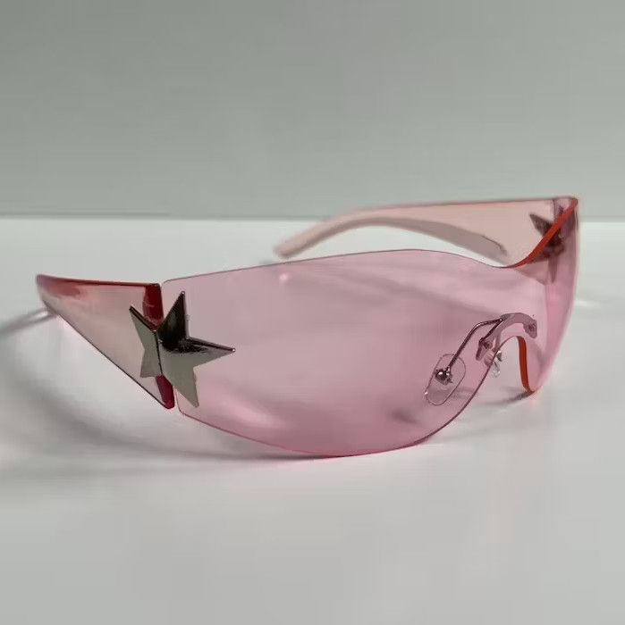 Designer Y2k 2000s Vintage Style Pink Frameless Star Sunglasses Grailed