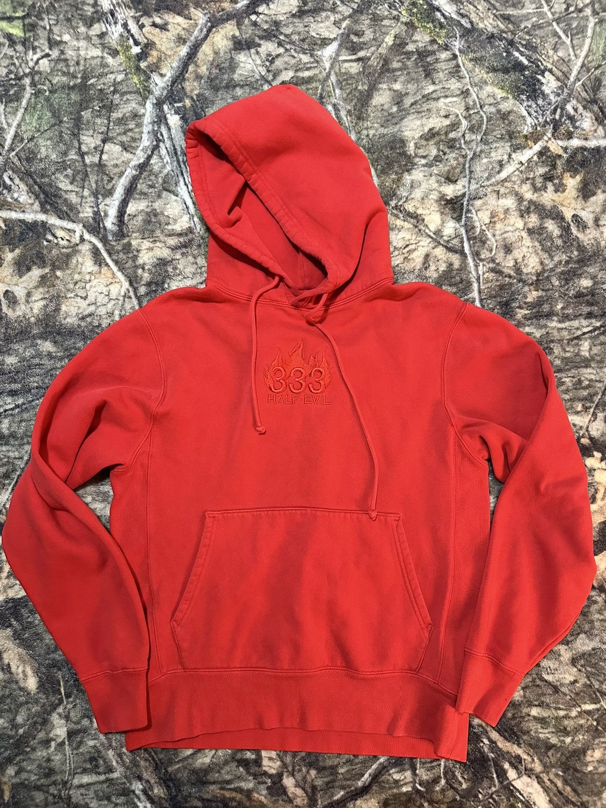 Half Evil Half Evil Red Flame Tonal Hoodie | Grailed