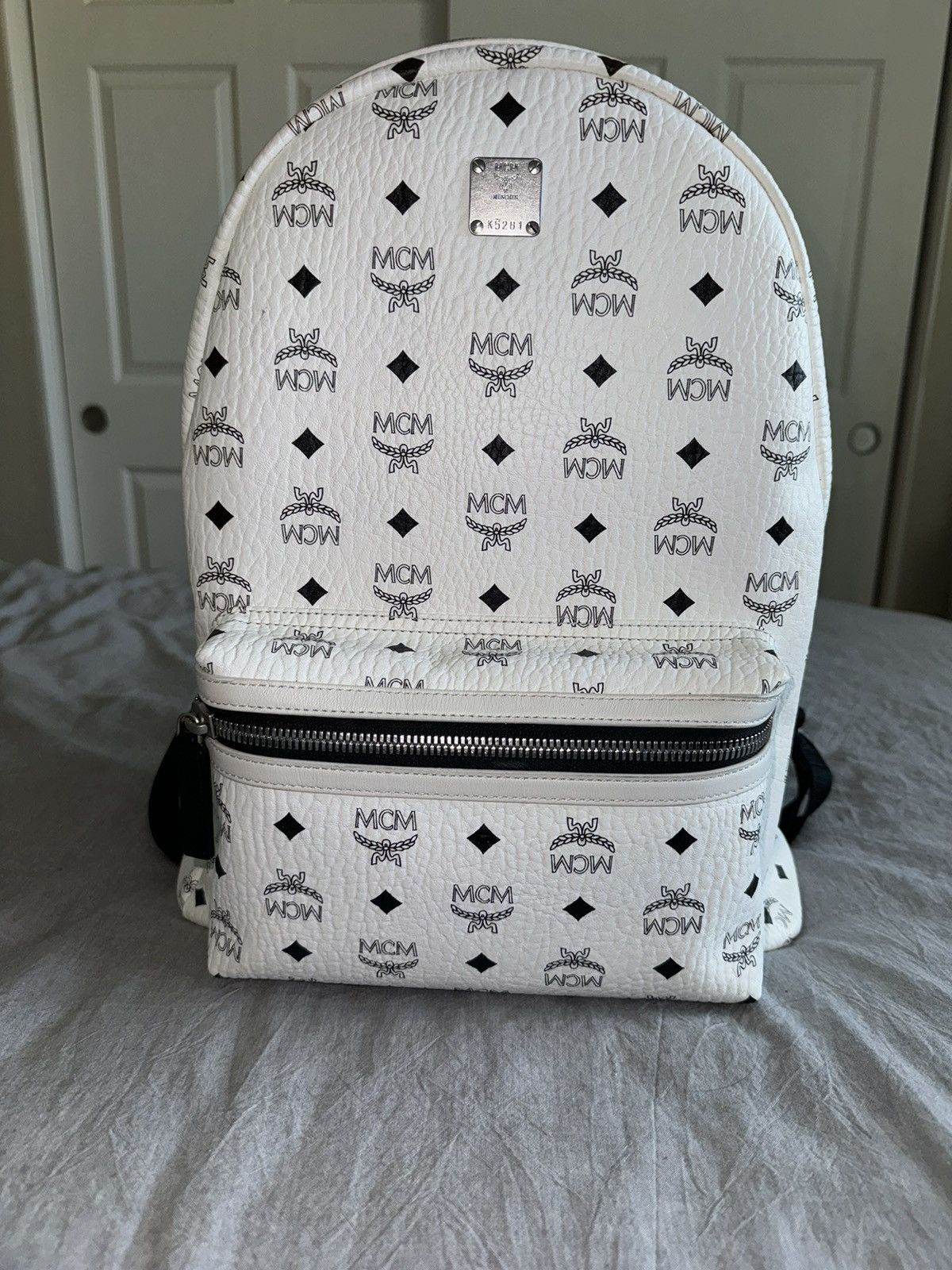 MCM Mcm white backpack | Grailed