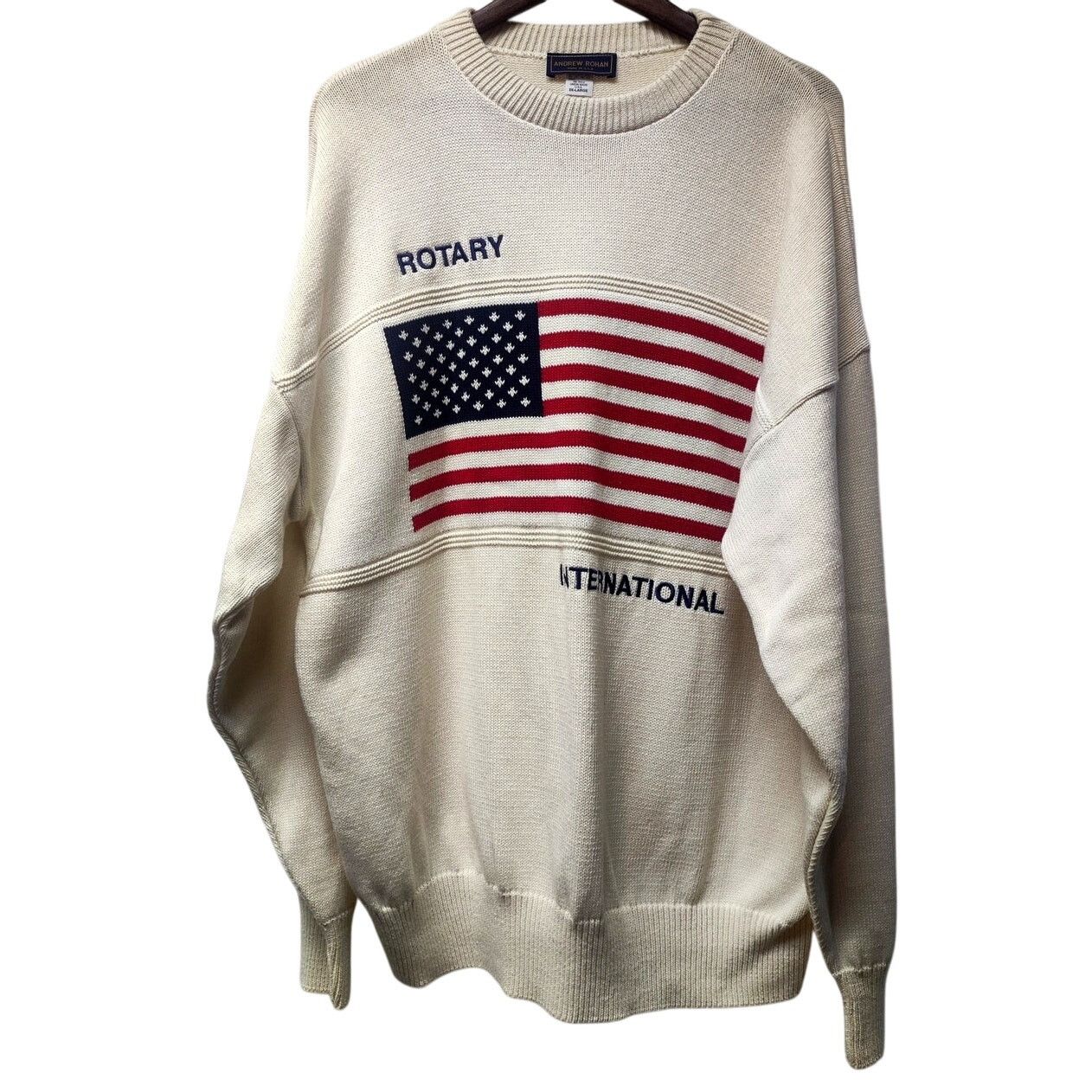 Vintage Rotary Club Vintage Mens 2XL Sweater Andrew Rohan U.S. Flag ...