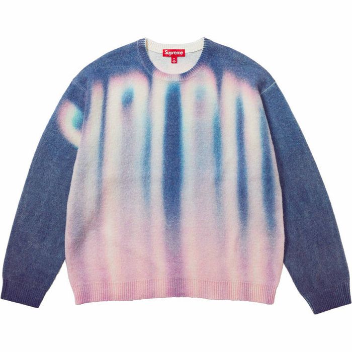Supreme Supreme Blurred Logo Sweater FW23 Blue Men's CONFIRMED | Grailed