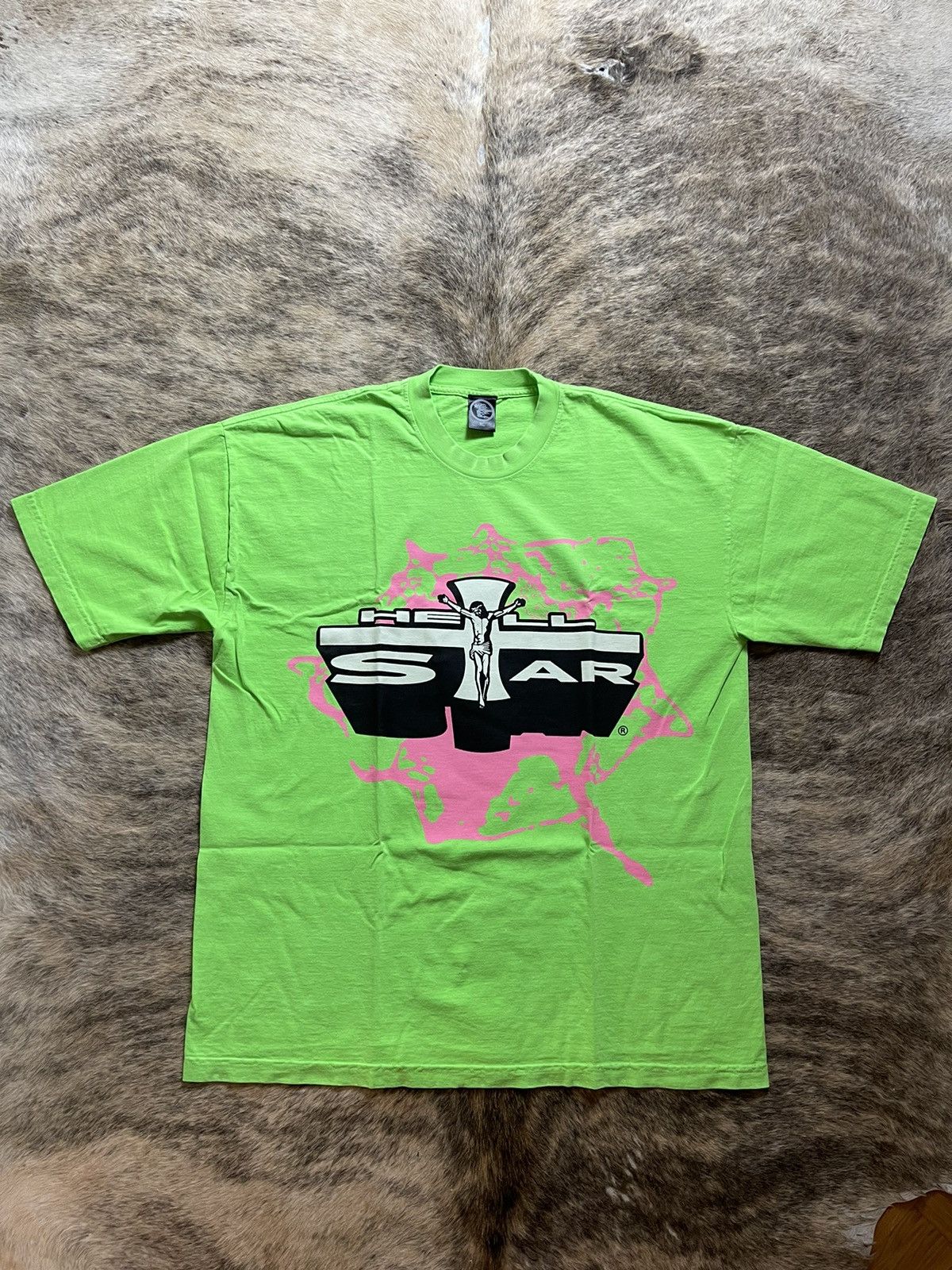 HELLSTAR Hellstar Jesus Emblem Shirt Green | Grailed