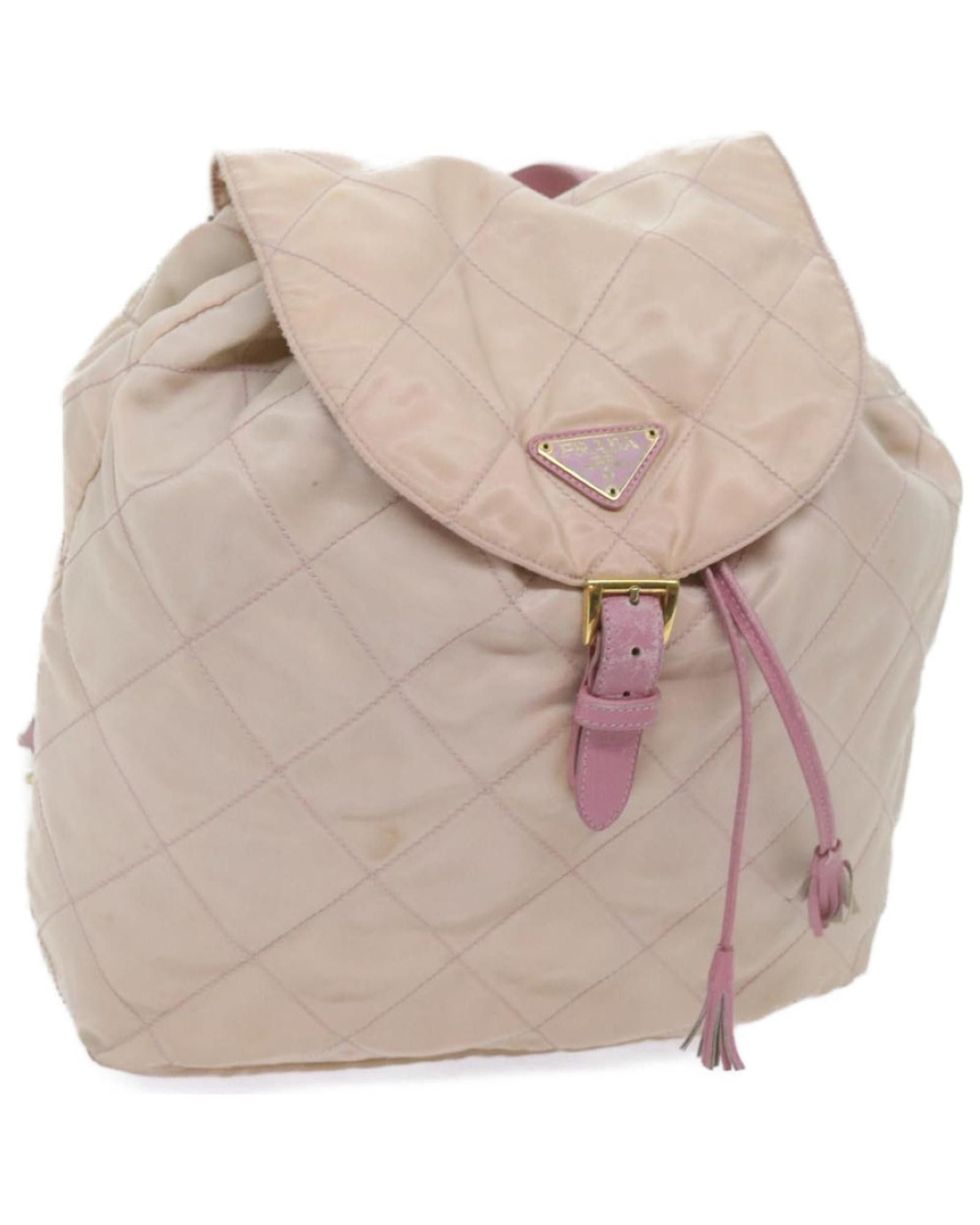 Prada Lightweight Pink Nylon Backpack with Leather Details | Grailed