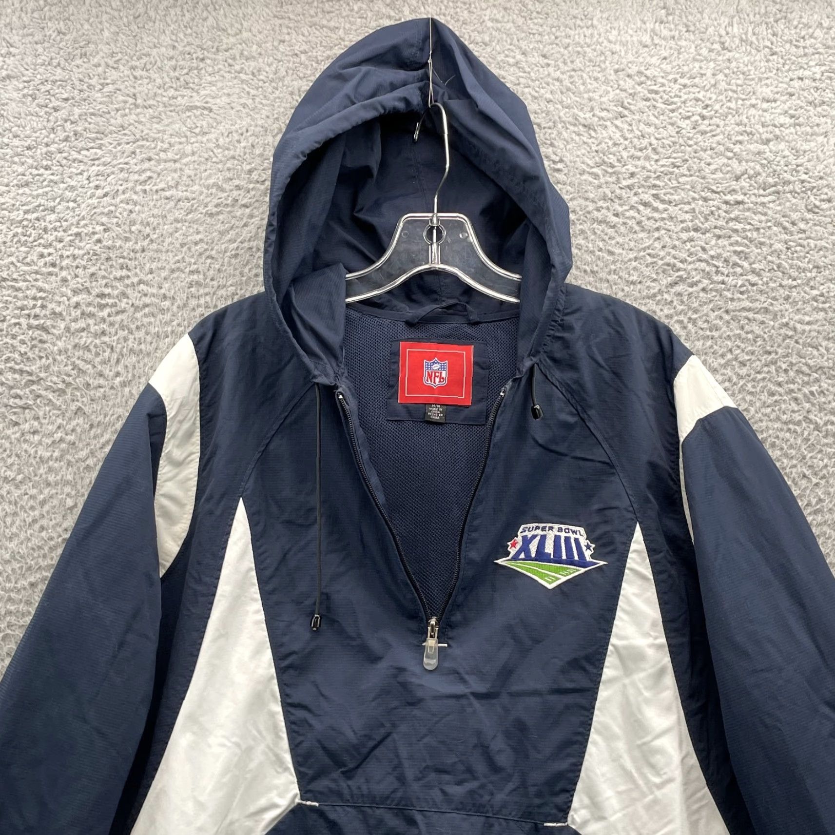 NFL NFL Windbreaker Men Med XLIII Super Bowl Outdoor Sportswear ...