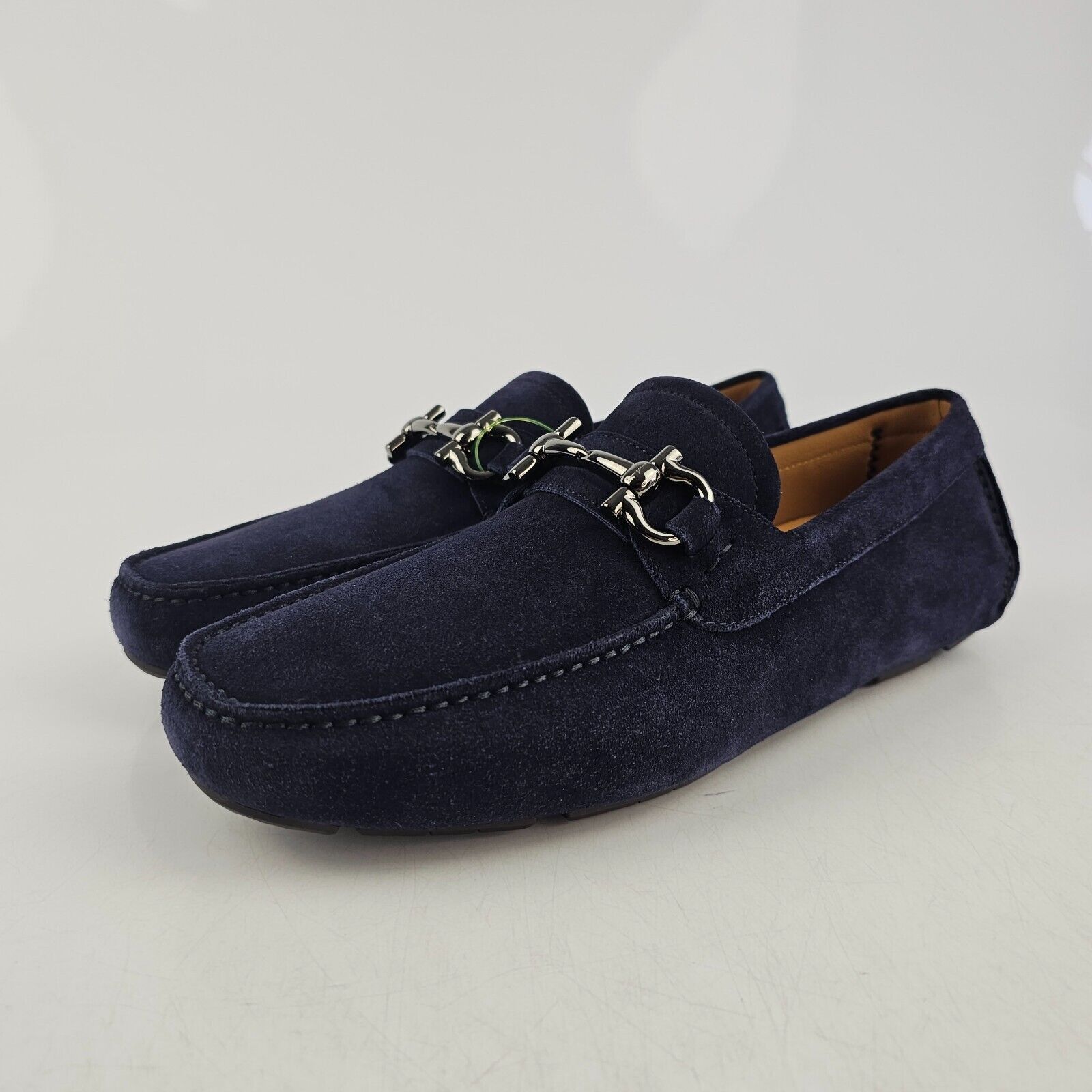 Salvatore Ferragamo Ferragamo Parigi Gancini Blue Suede Loafers New ...