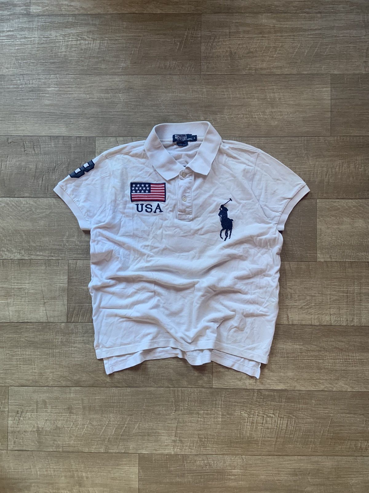 Ralph Lauren vintage polo ralph lauren big pony usa flag chief keef style | Grailed