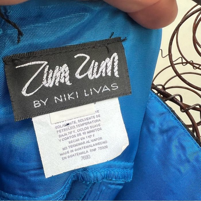 Vintage Y2K Zum Zum by Niki Livas navy black velvet Oriental floral | Grailed