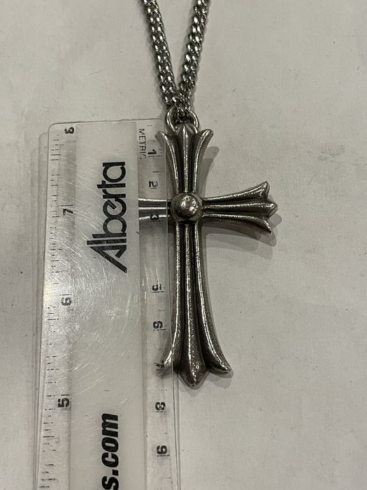 Chrome Hearts Chrome Hearts Large Cross Pendant Cuban Chain Necklace ...