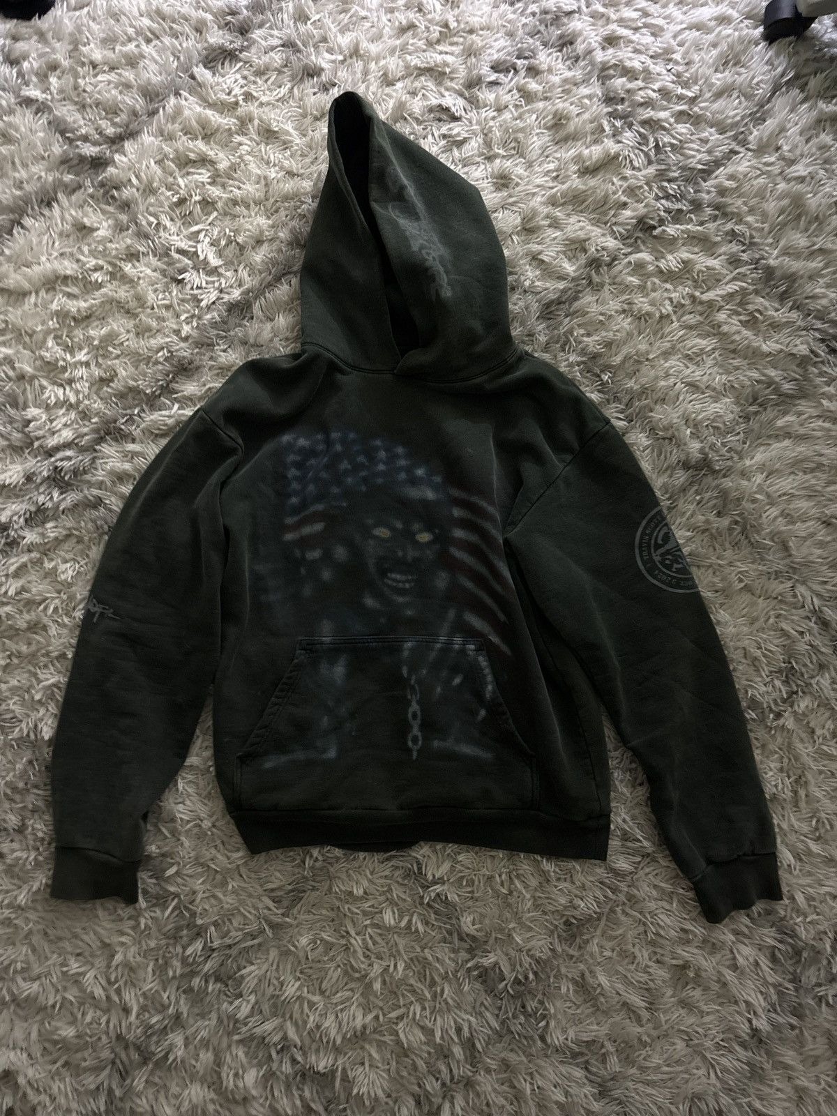 Travis Scott Utopia Tour Metlife Hoodie Green | Grailed