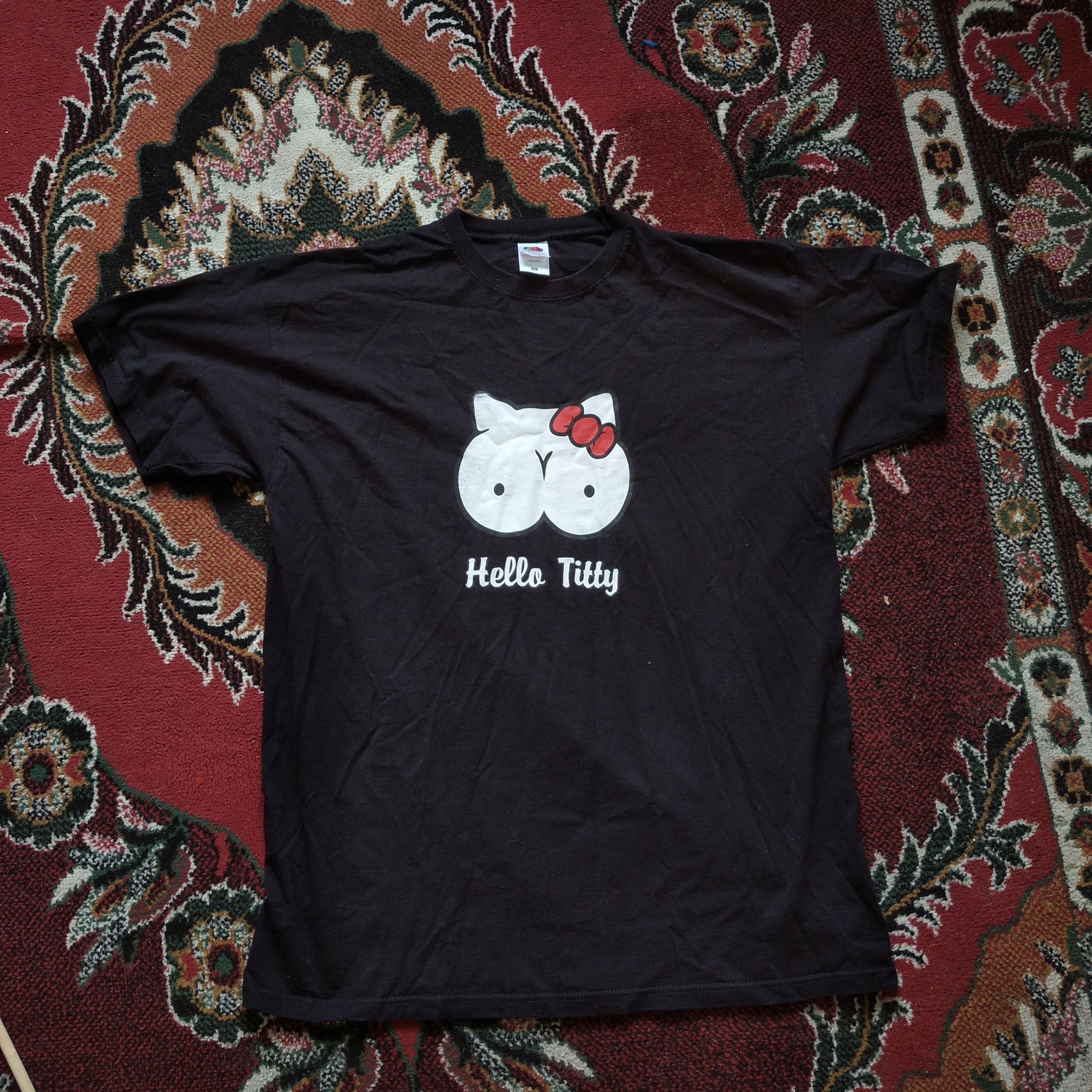Vintage funny t-shirt hello titty hello kitty | Grailed