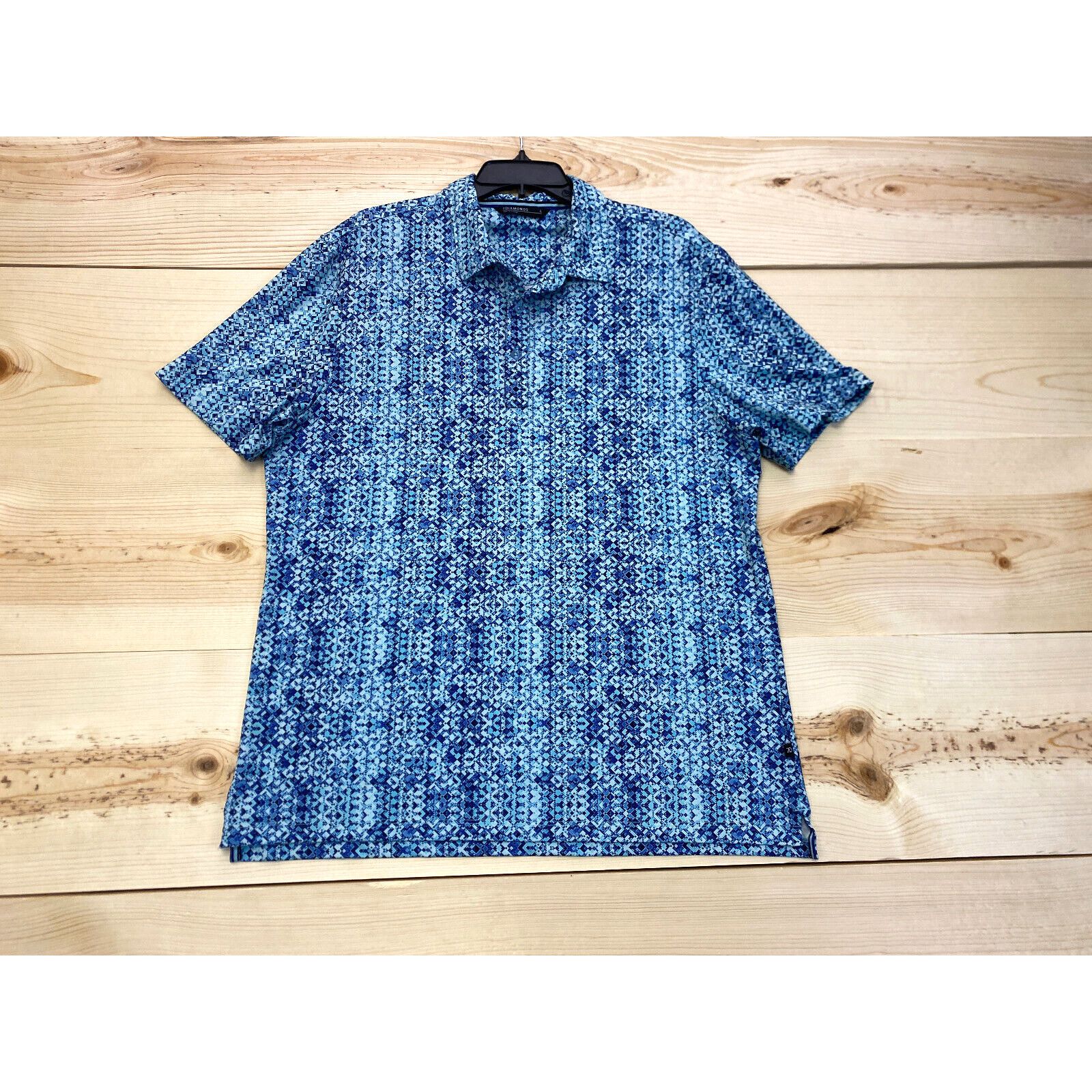 Vintage 7 Diamonds Polo Shirt Mens Large Blue Golf Breathable 4 Way ...