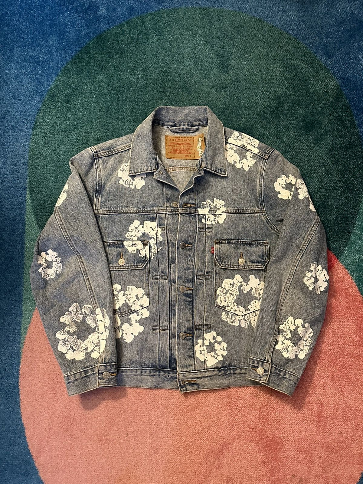 DENIM TEARS × Levi's Denim Tears x Levi Type 2 Wreath Denim Jacket ...