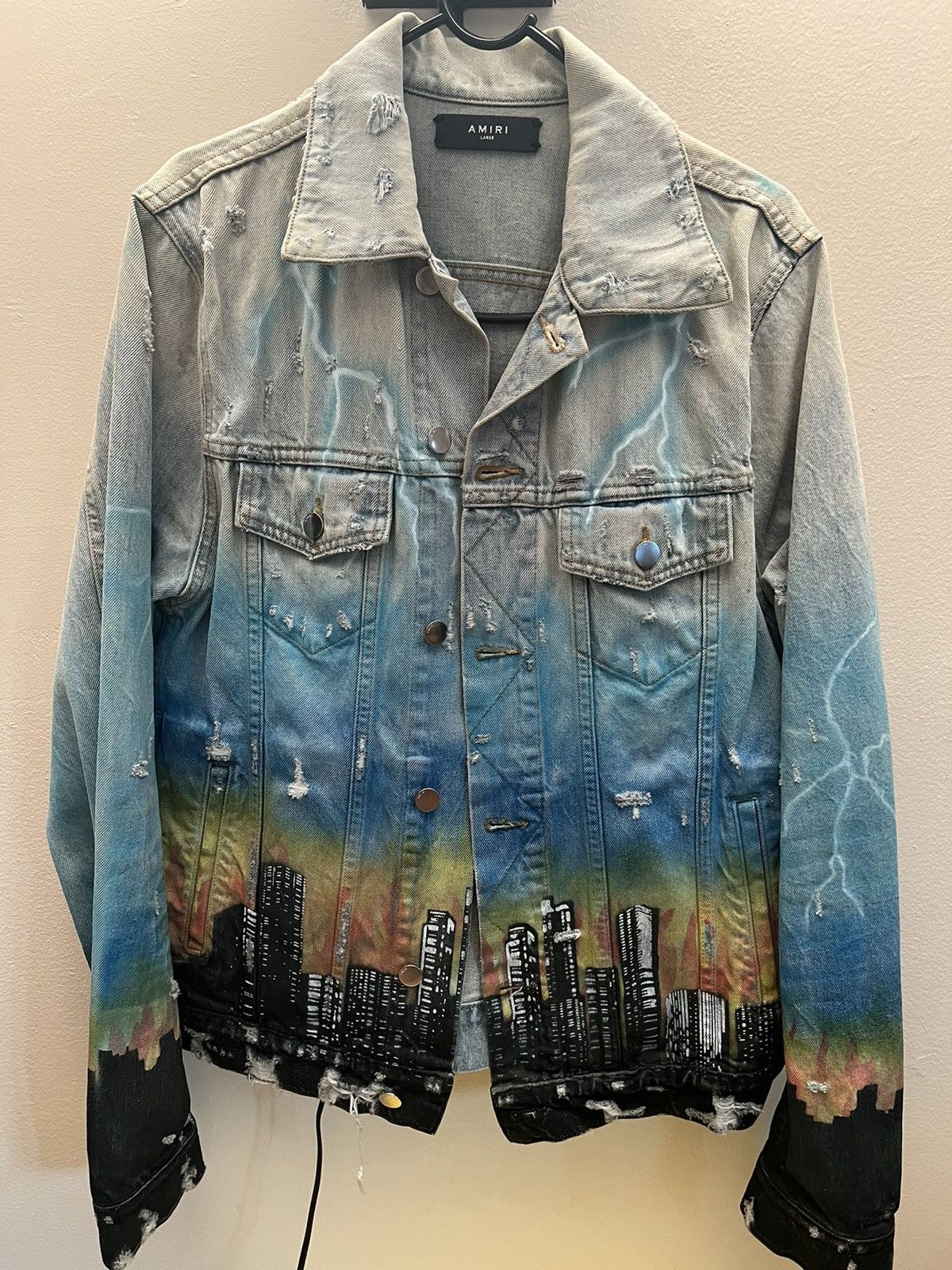 Amiri 🔥 ACT FAST/OFFER NOW ‼️ AMIRI denim jacket sz L Mural 😈 | Grailed