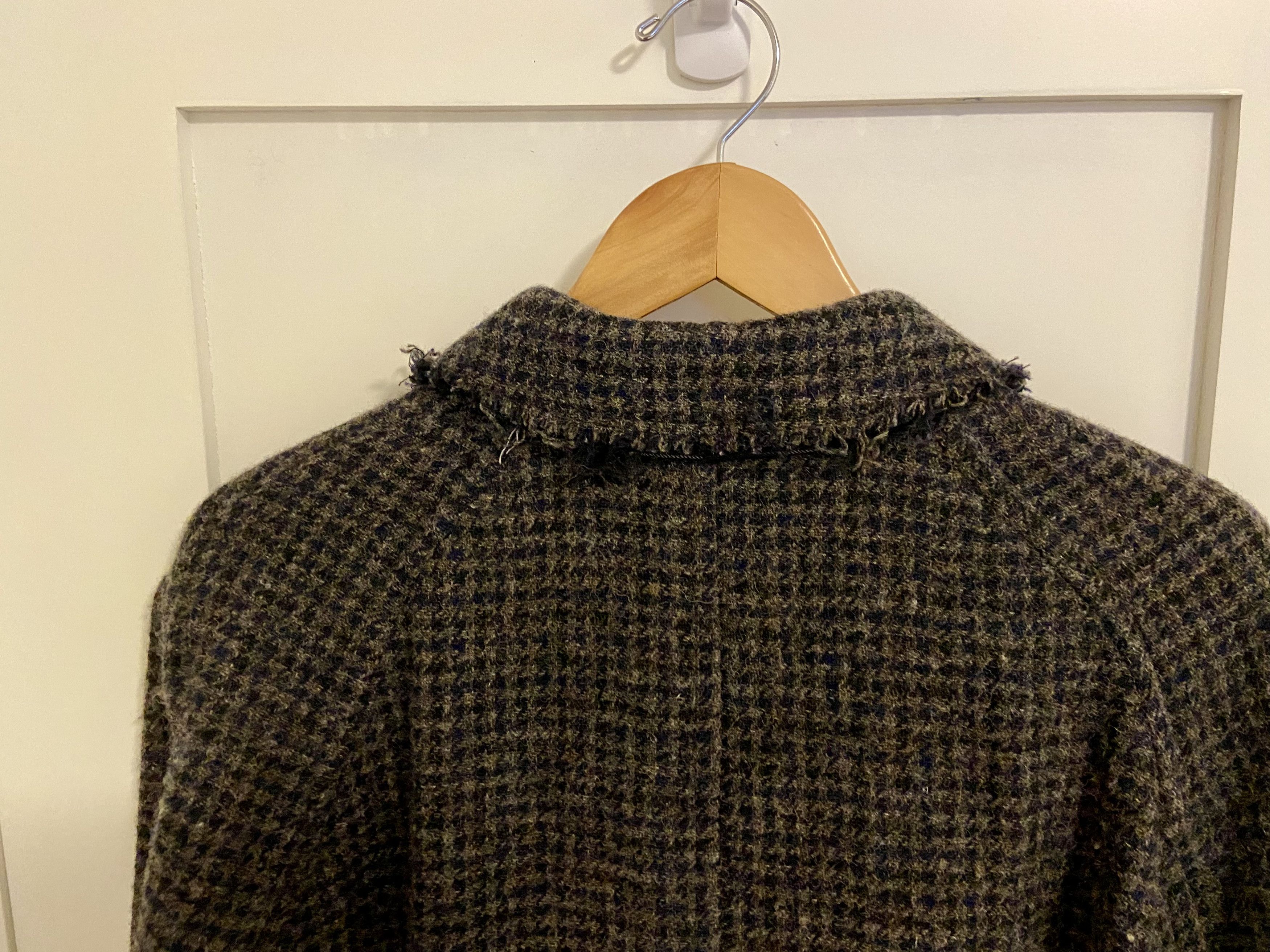 Sacai Final Drop - Tweed Check Overcoat 14-00693M | Grailed