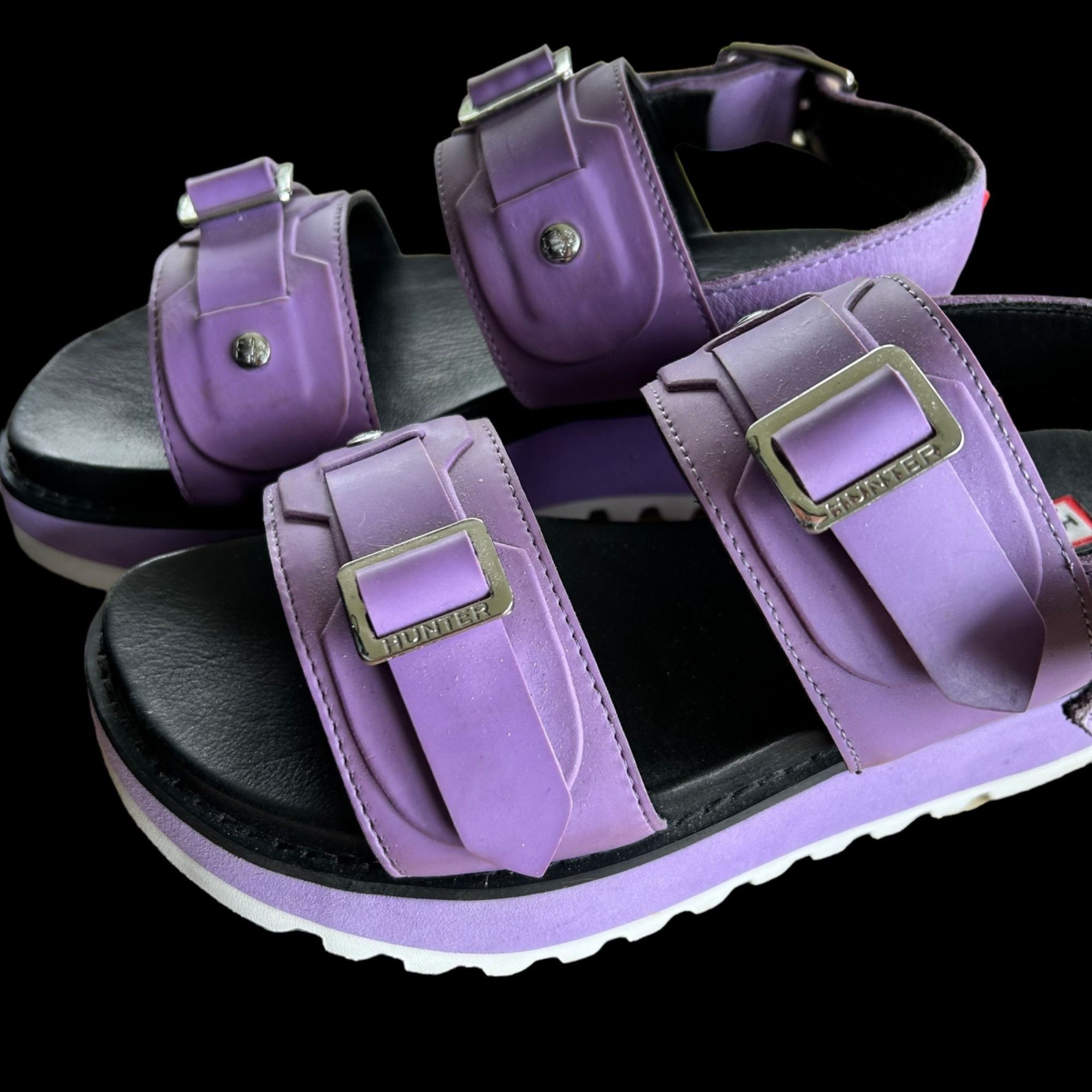 Hunter Hunter Double Strapped Platform Pastel Purple Sandals 6 | Grailed