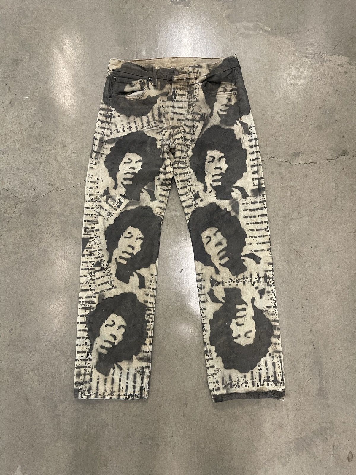 Levi's Bluesin’s “Midnight Flight” Jimi Hendrix Painted Denim Jeans ...