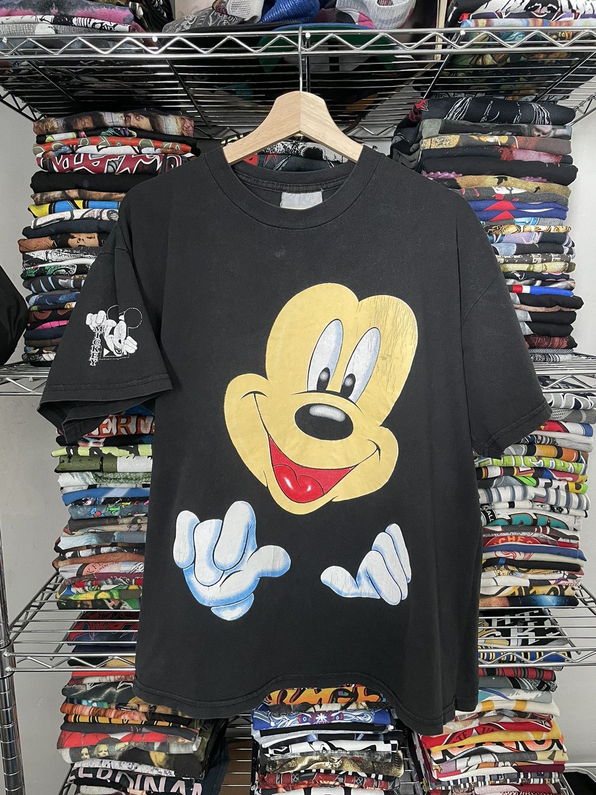 Disney × Mickey Mouse × Vintage 90s Mickey Mouse Jumbo Print Bootleg ...