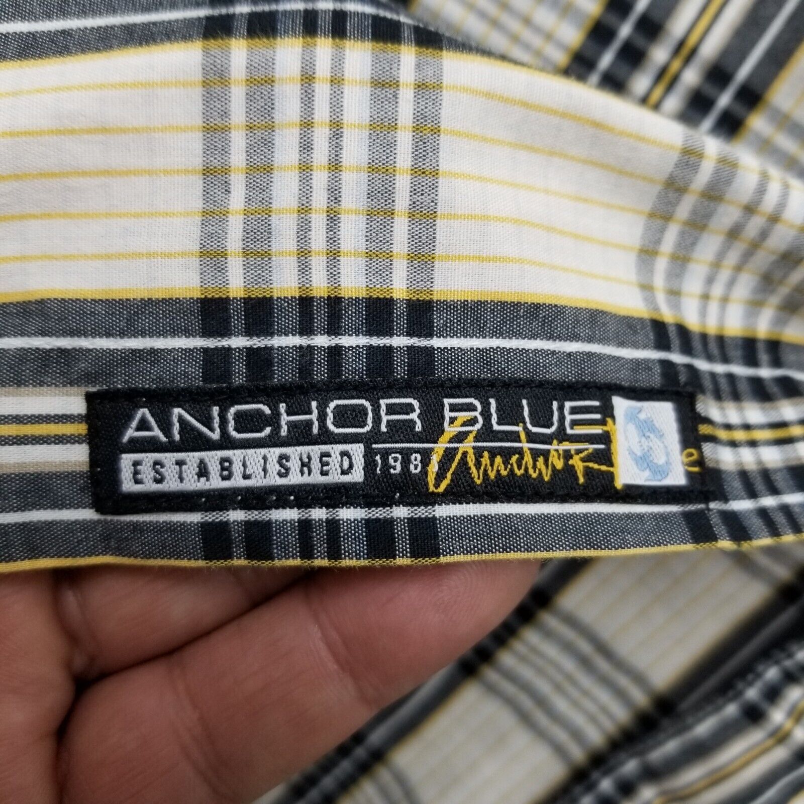 Anchor Blue Anchor Blue Shirt Mens XXL Plaid Snap Short Sleeve Casual ...