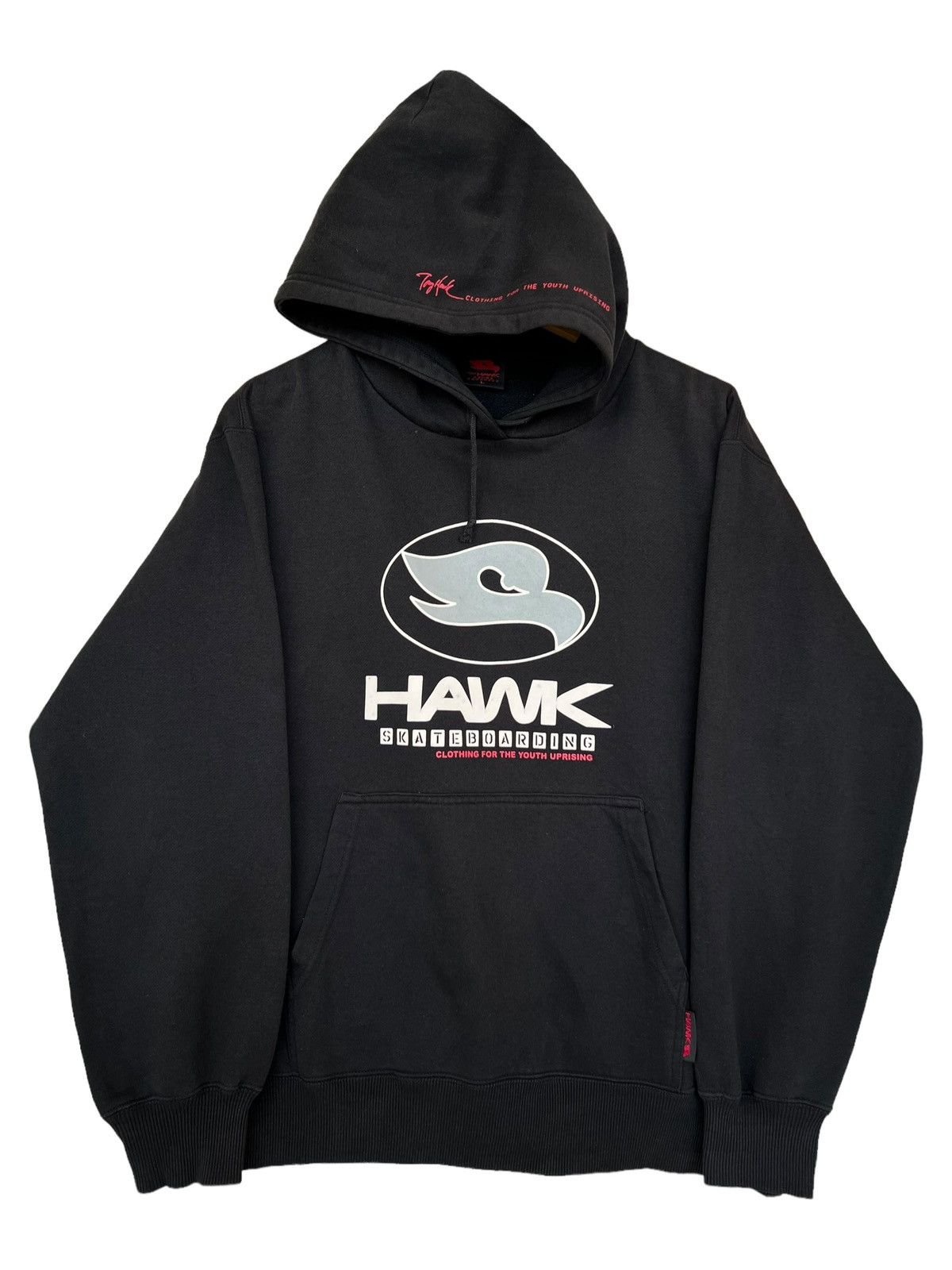 Tony Hawk Vintage Tony Hawk Eagle Baggy Boxy Black Hoodie | Grailed