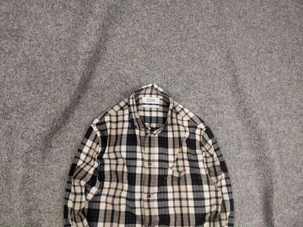 Cos Cos Flannel Shirt Long sleeve Check Beige Cotton | Grailed