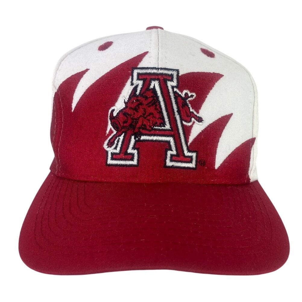 Logo 7 Vtg 90s Arkansas Razorbacks Logo 7 Sharktooth Snapback Hat | Grailed
