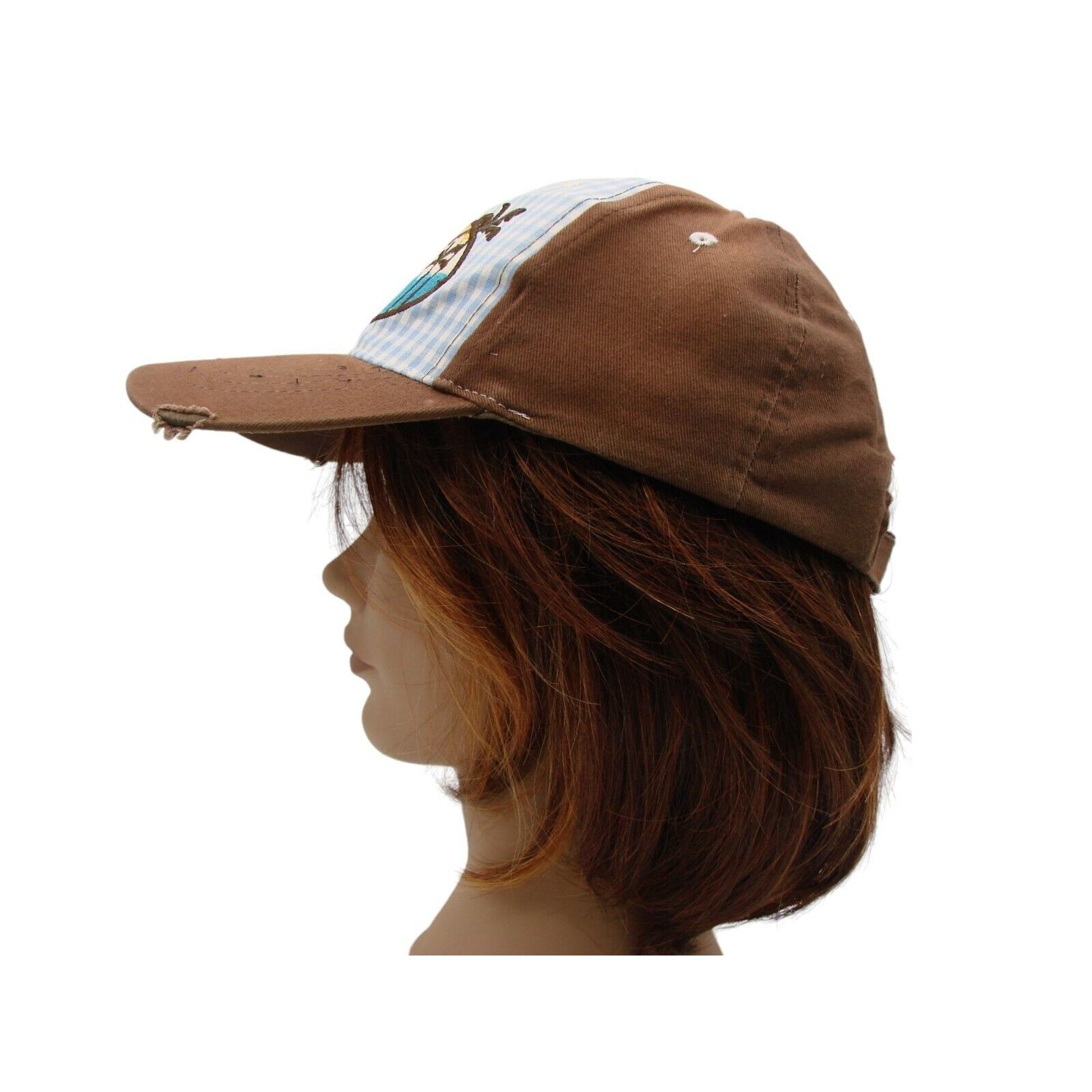 Vintage Surfer Logo Blue Checker Brown Hat Beach Island Ocean Surf S ...