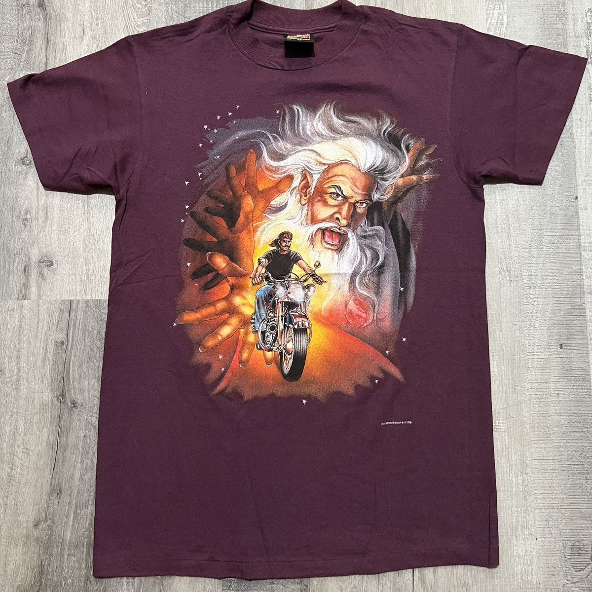 Vintage VTG 3D Emblem Purple Biker Wizard 1998 Sturgis Shirt | Grailed