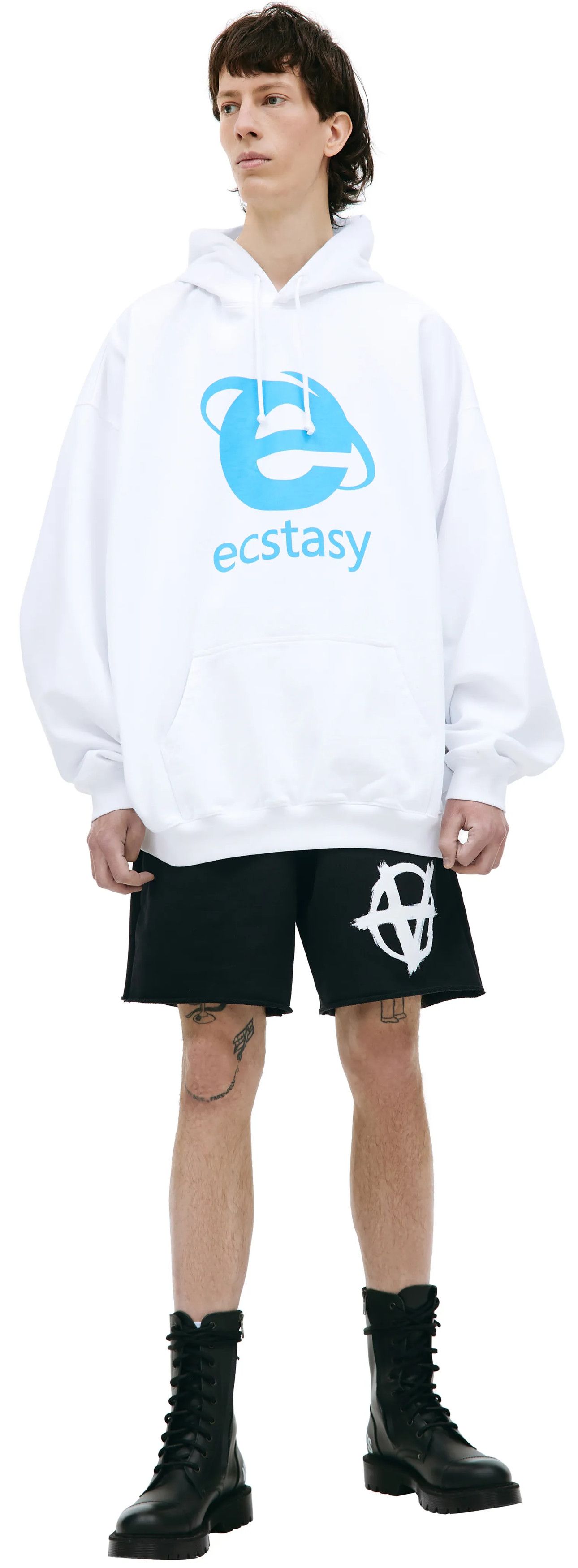 Vetements White Ecstasy Oversized Hoodie | Grailed