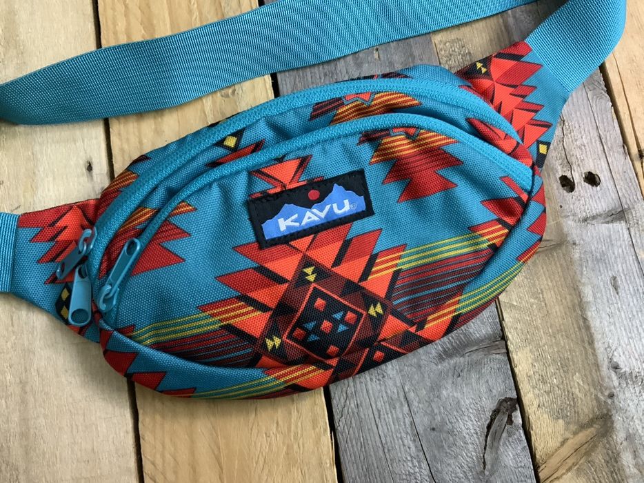 KAVU Kavu Fanny Pack Loud Abstract Aztec Pattern | Grailed