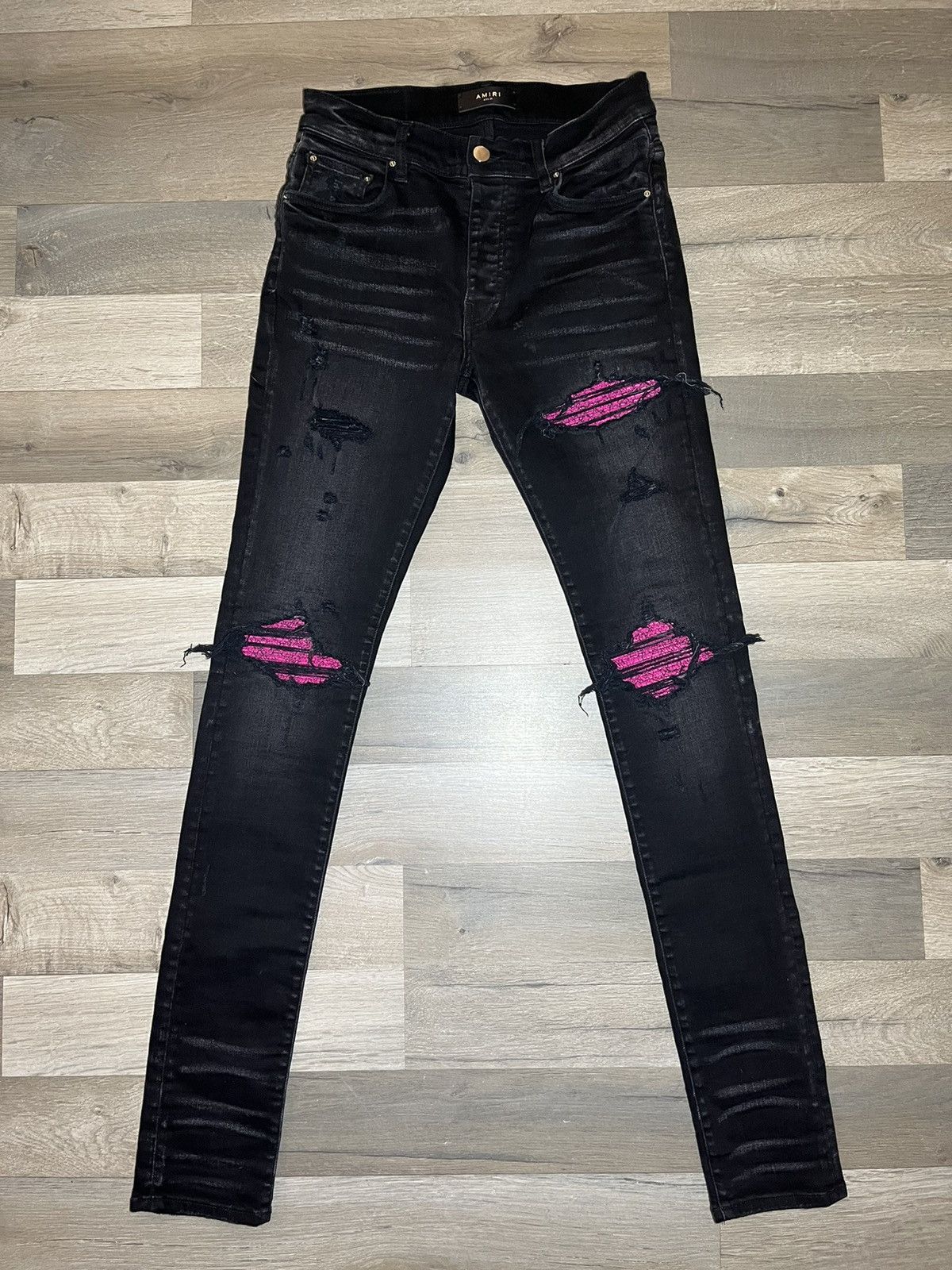 Amiri Amiri Mx1 Black With Pink Patches | Grailed