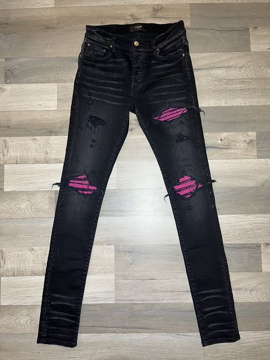 Amiri Amiri Mx1 Black With Pink Patches | Grailed