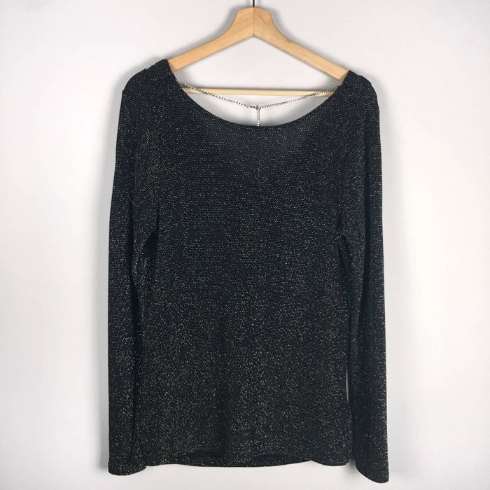 Michael Kors Michael Kors Sparkly Long Sleeve Cowl Back Blouse Top ...