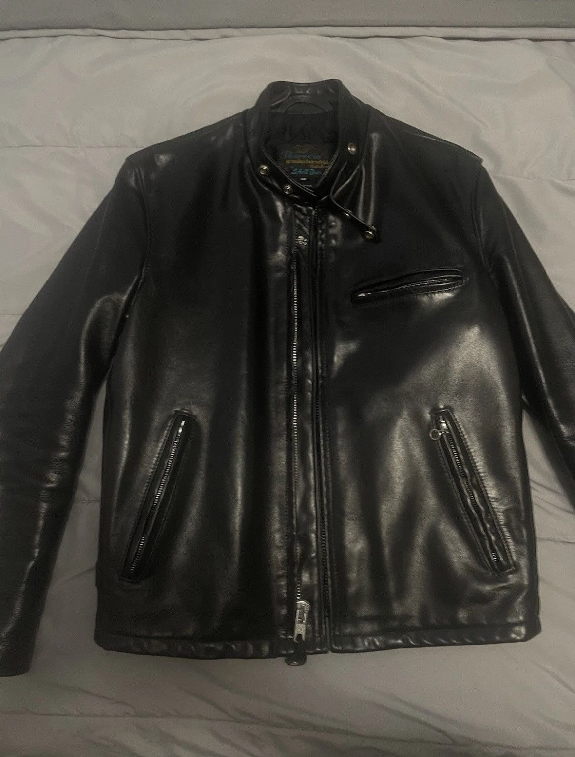 Schott Schott Racer Black Leather Motorcycle Jacket in Horsehide | Grailed