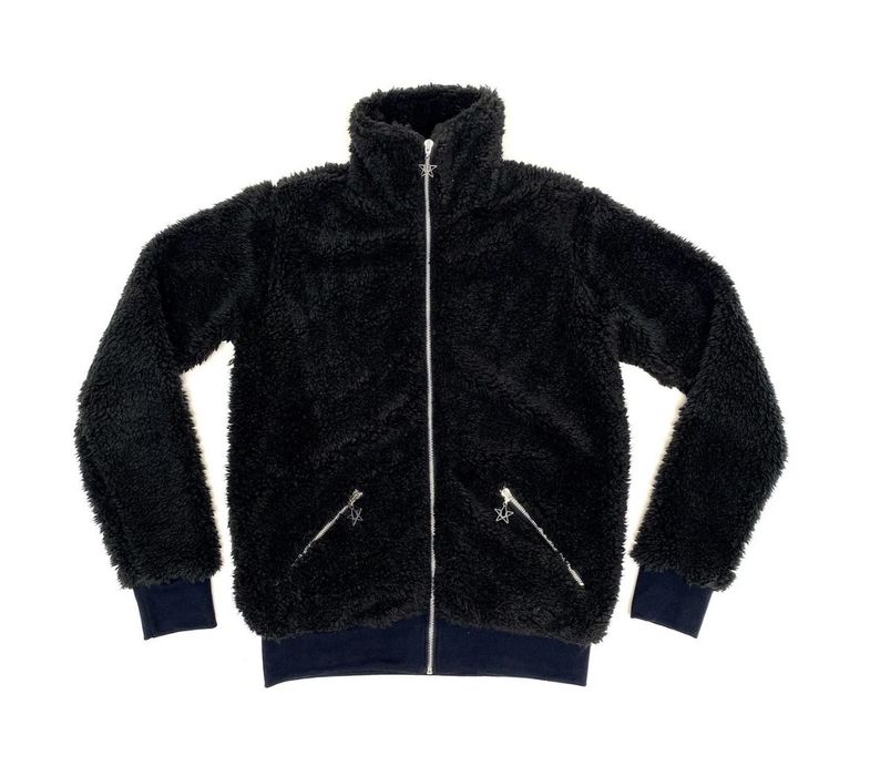 Custom Unlocked Gallery Black Sherpa Zip Jacket Grailed