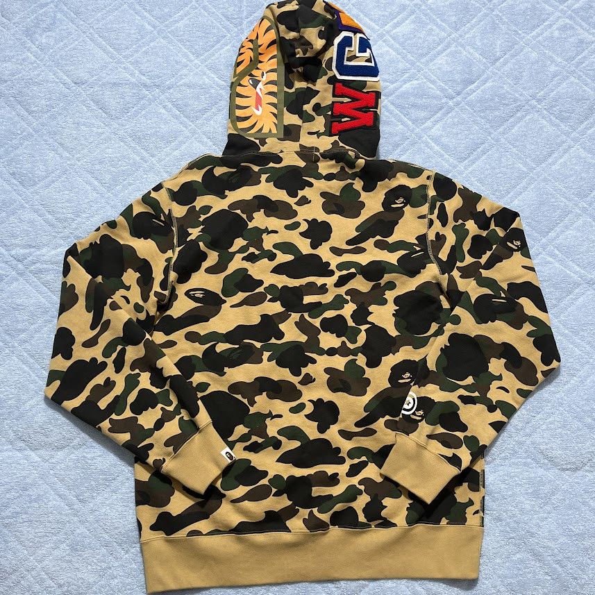 Bape BAPE 1st Camo yellow Shark Full Zip Hoodie a bathing ape | Grailed