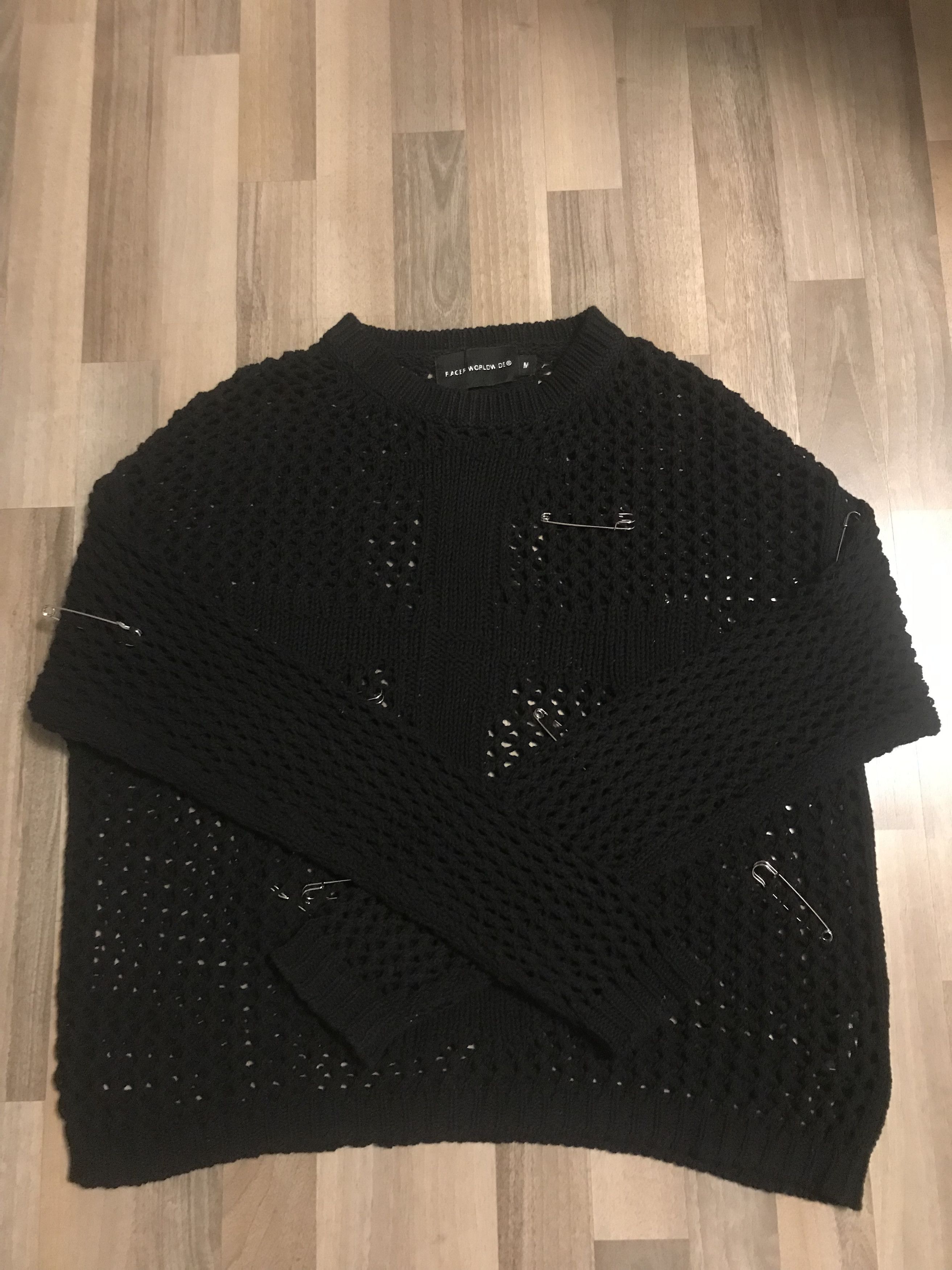 Archival Clothing Black Cross Net Sweater | Grailed