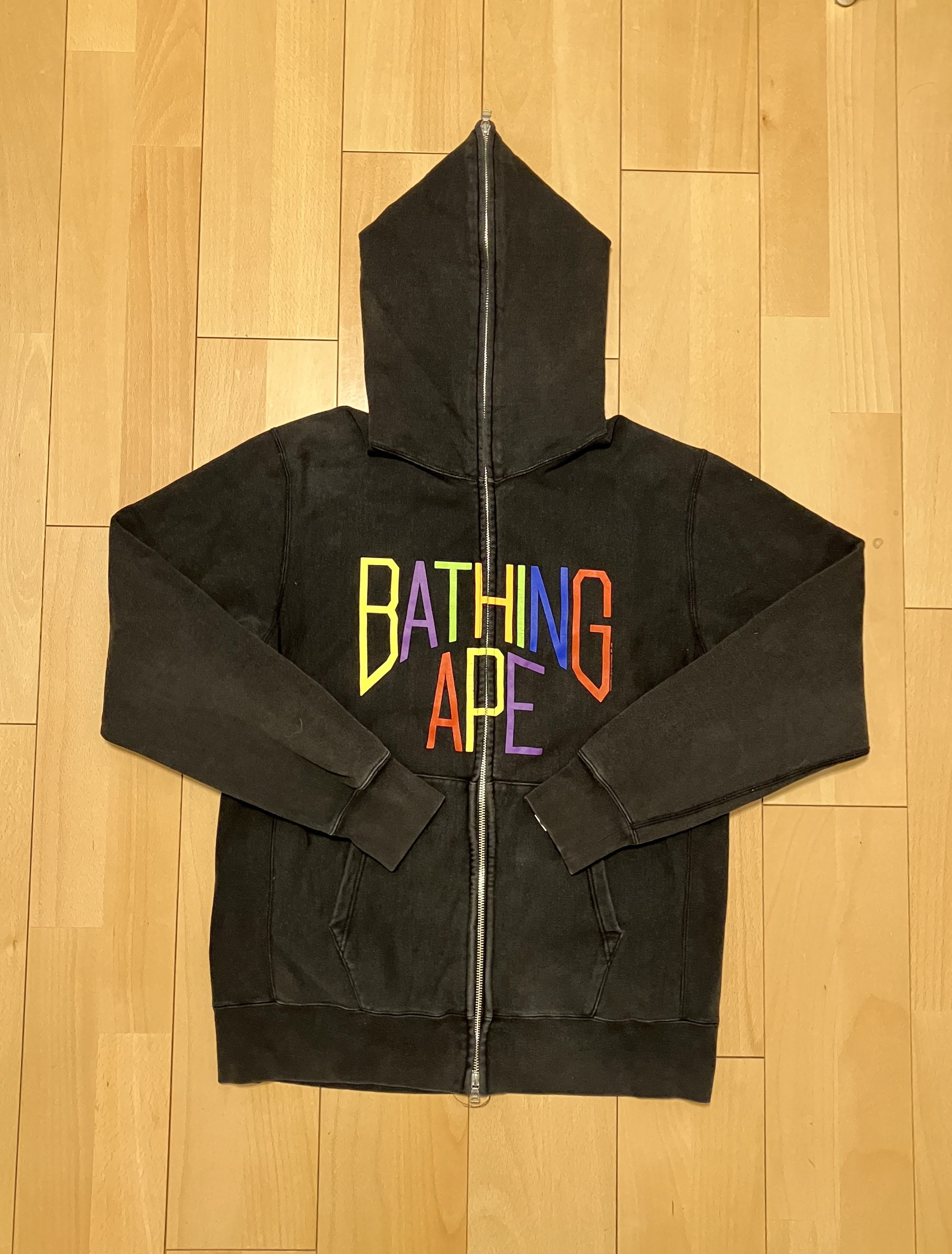 Bape bape black new york multi logo zip hoodie | Grailed