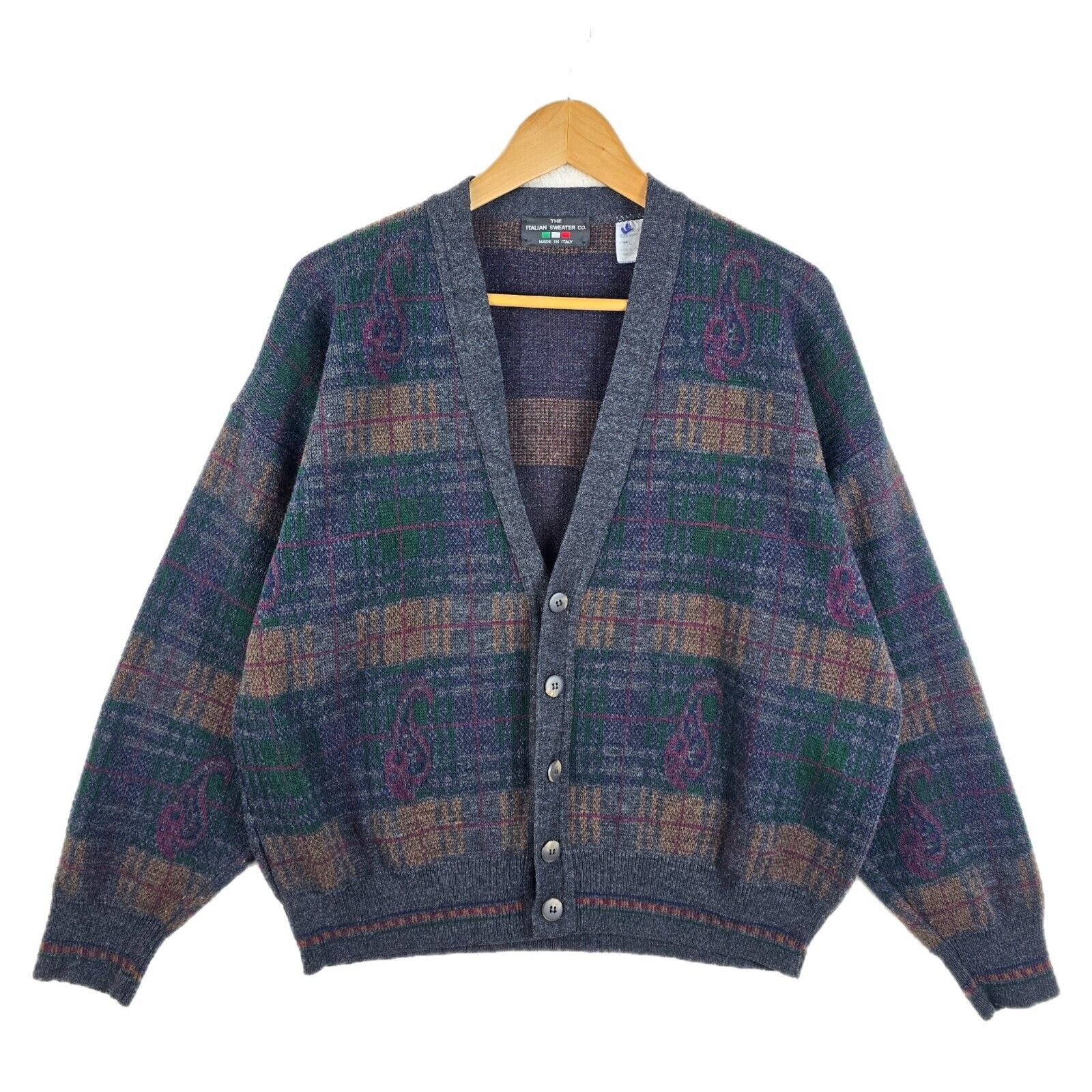 Other Vtg The Italian Sweater Co Wool Blend Cardigan Sweater Large ...