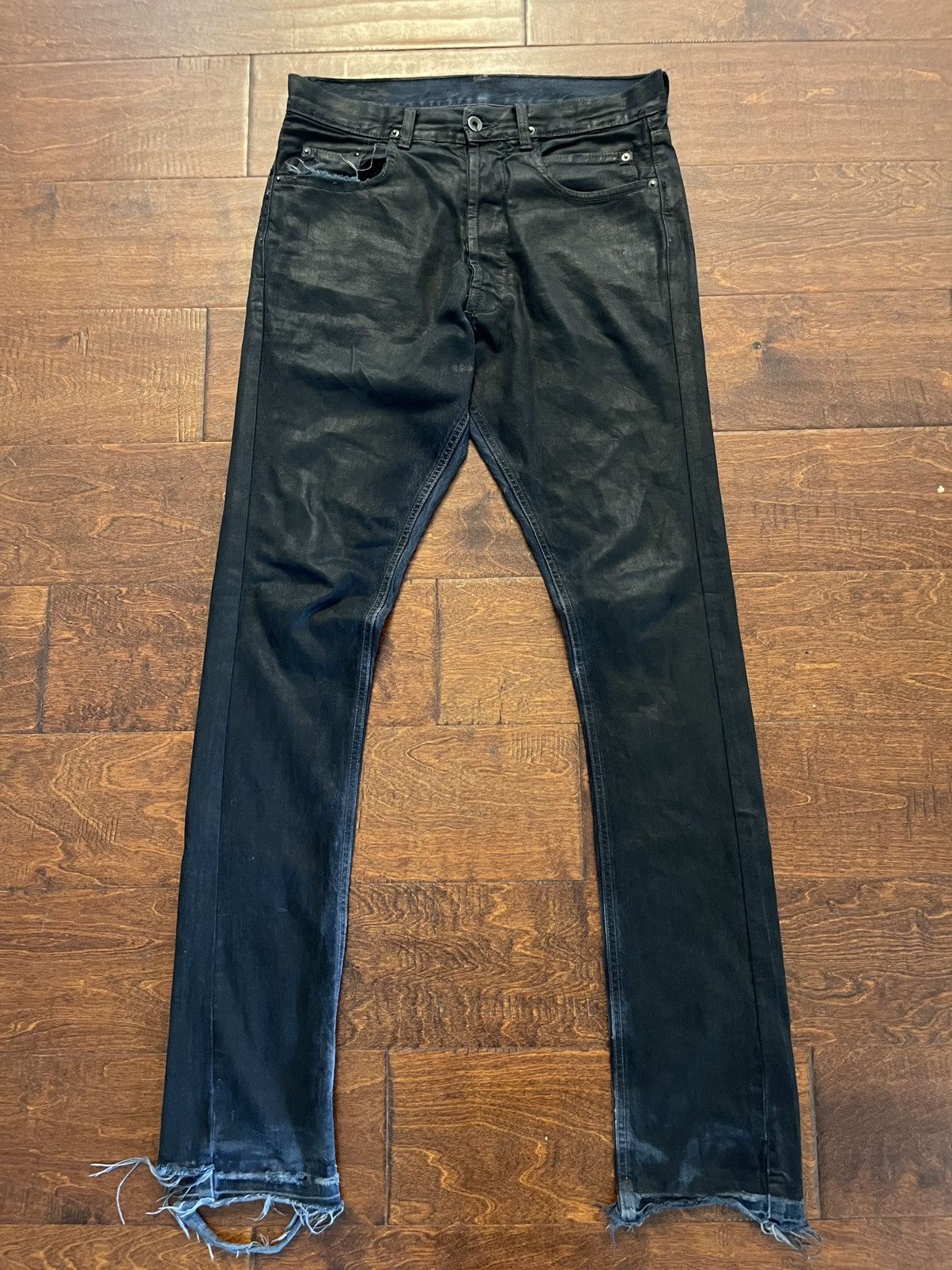 Rick Owens Rick Owens Waxed Detroit Cut Denim | Grailed