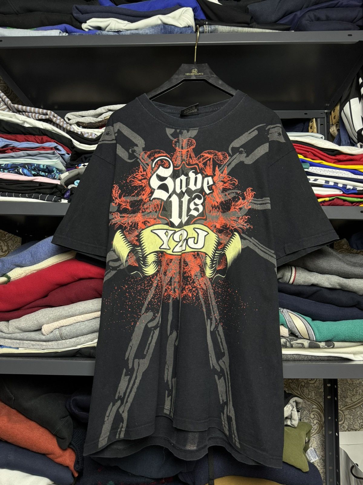 Vintage Vintage WWF Chris Jericho Save Us Y2J Fullprint T-Shirt | Grailed