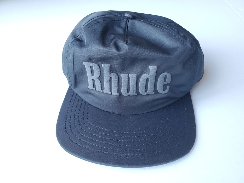 Rhude NEW Rhude Satin Black Logo Hat Cap | Grailed