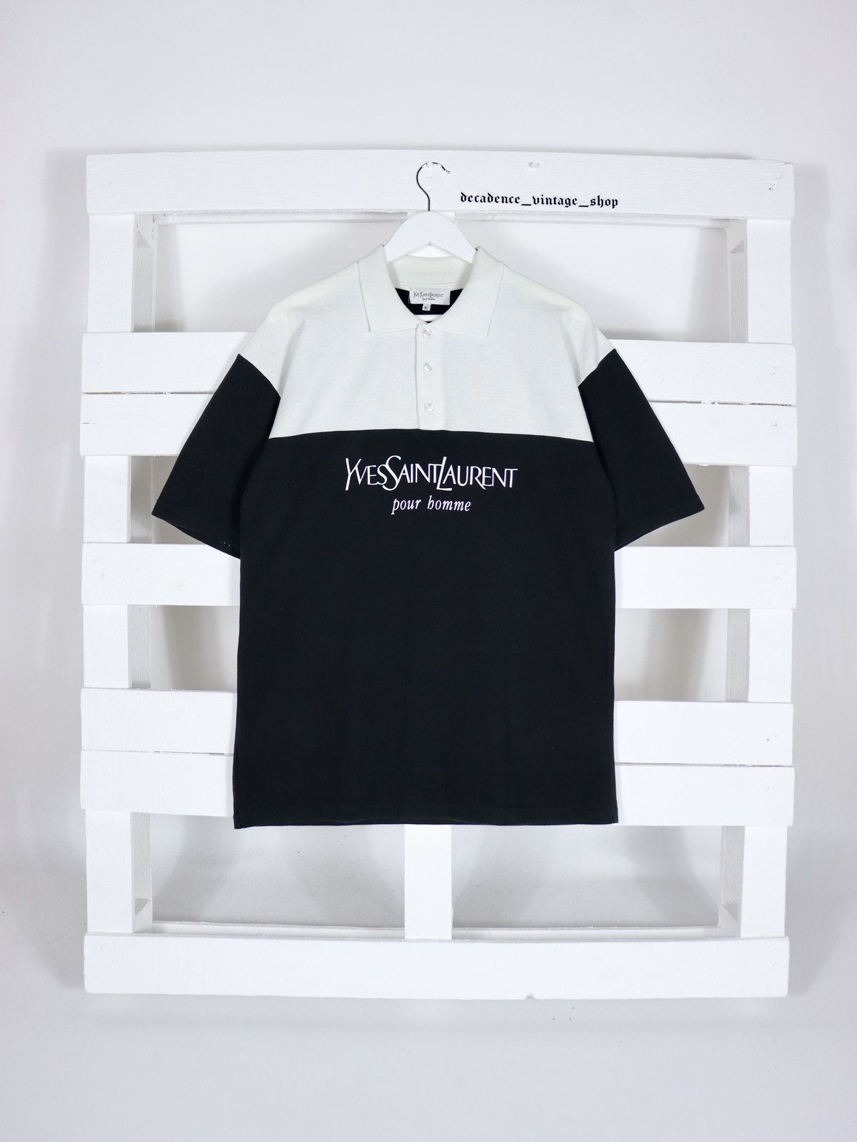 Vintage Rare vintage Yves Saint Laurent polo t-shirt ysl big logo | Grailed